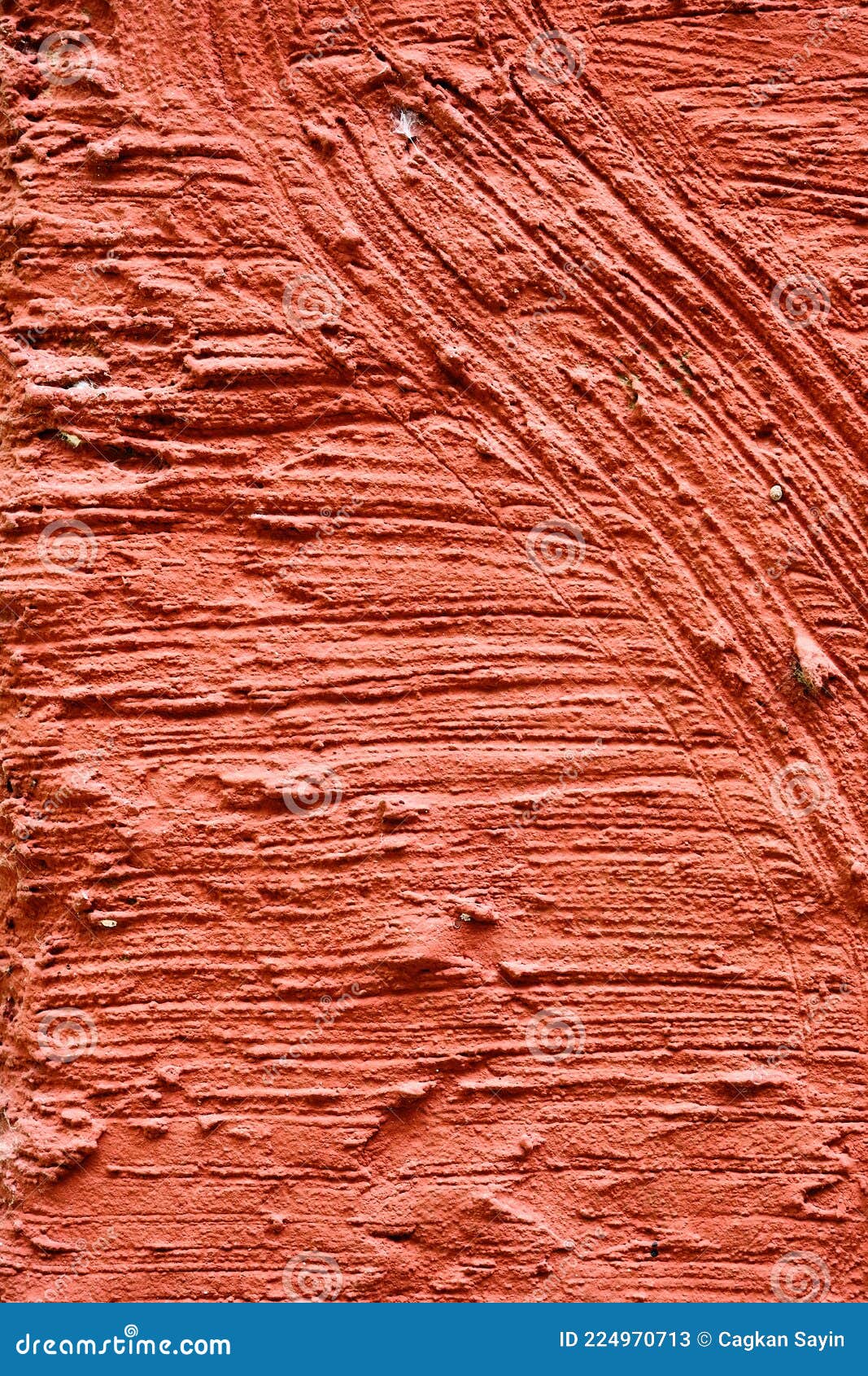 Red Plaster Wall Exterior with Grain Texture Stock Image - Image of ...