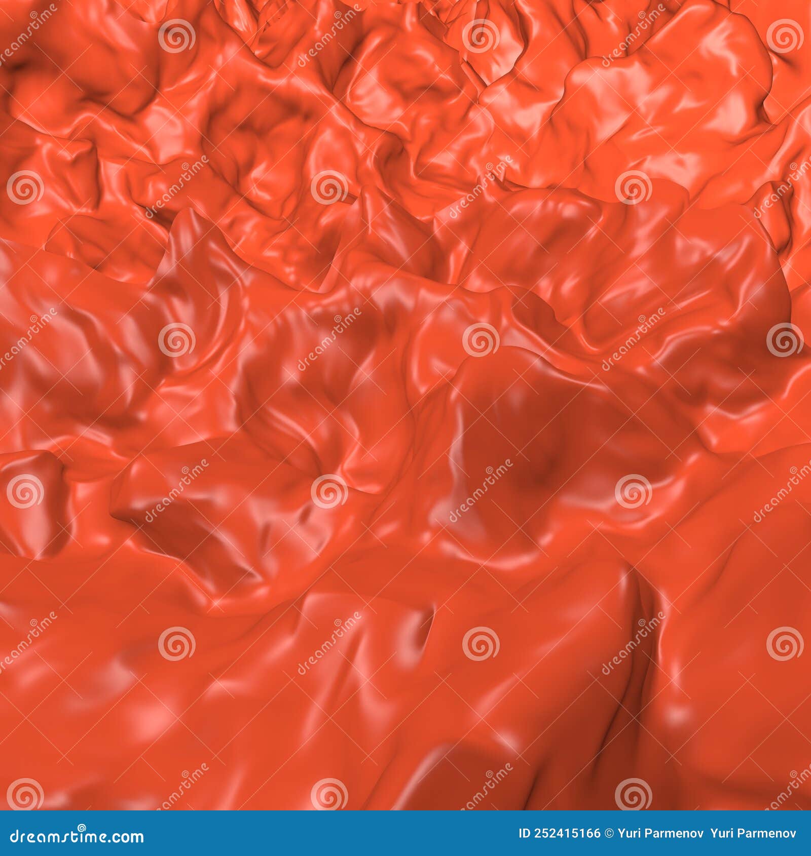 Red Plastic Background with Bulges Wave Surface. Smooth Relief Forms ...