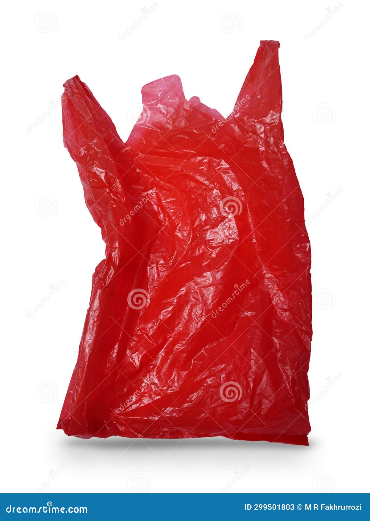 Red Plastic Bag Cut Out Isolated, Environmental Issue Stock Image ...