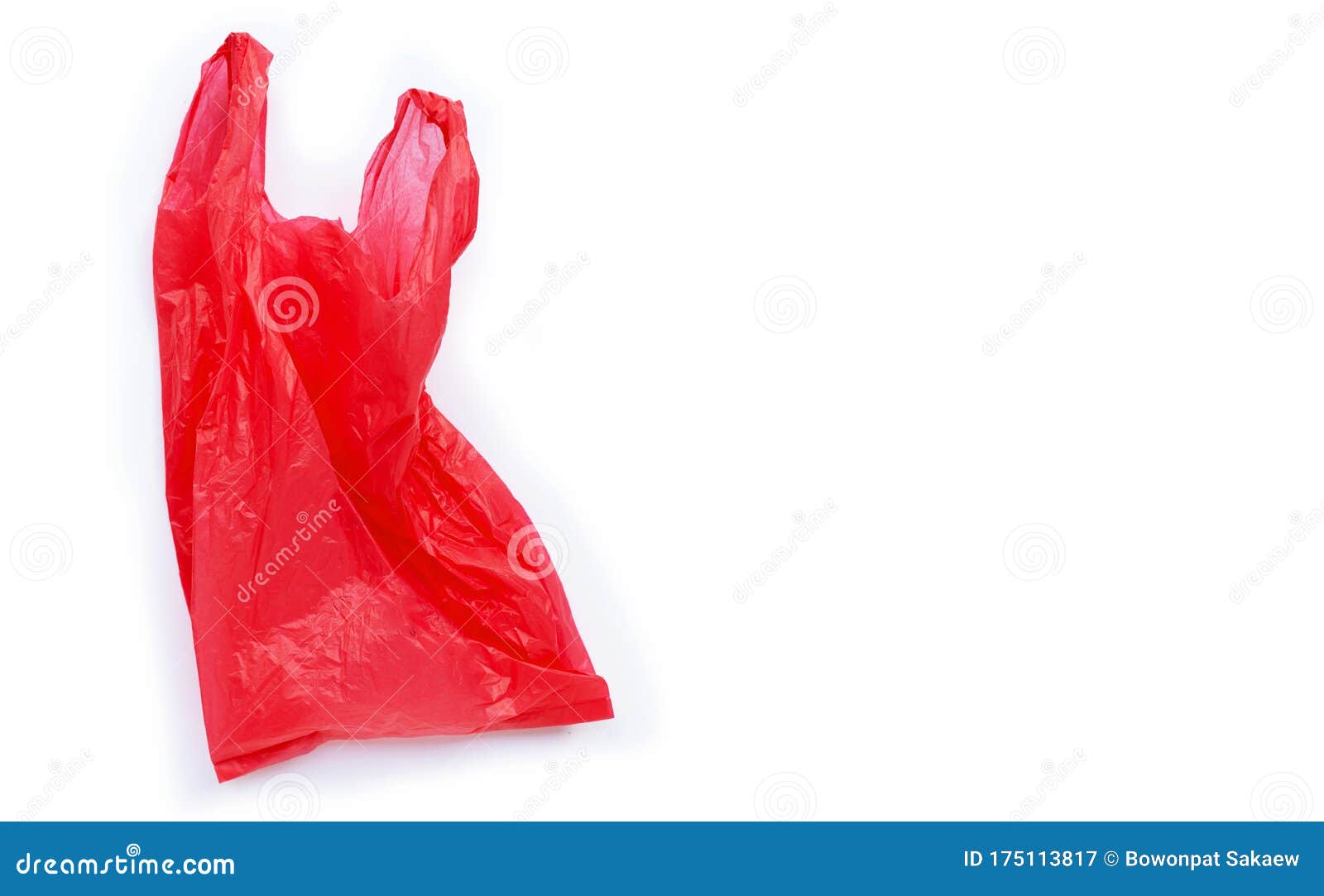 Red Plastic Bag on White Background Stock Image - Image of plastic ...