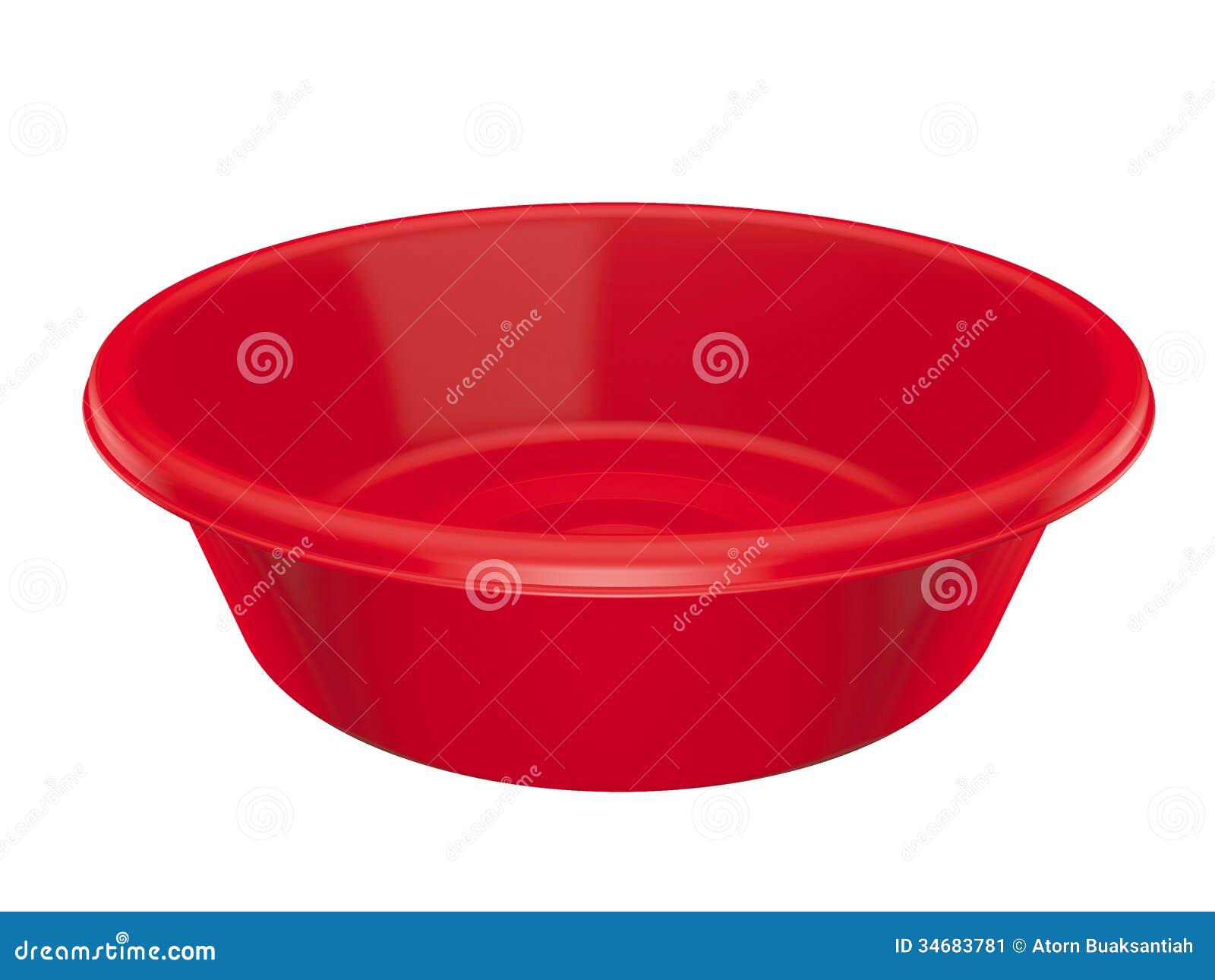 Plastic Basin Icon Cartoon Illustration. Red Bowl For Water And Food ...