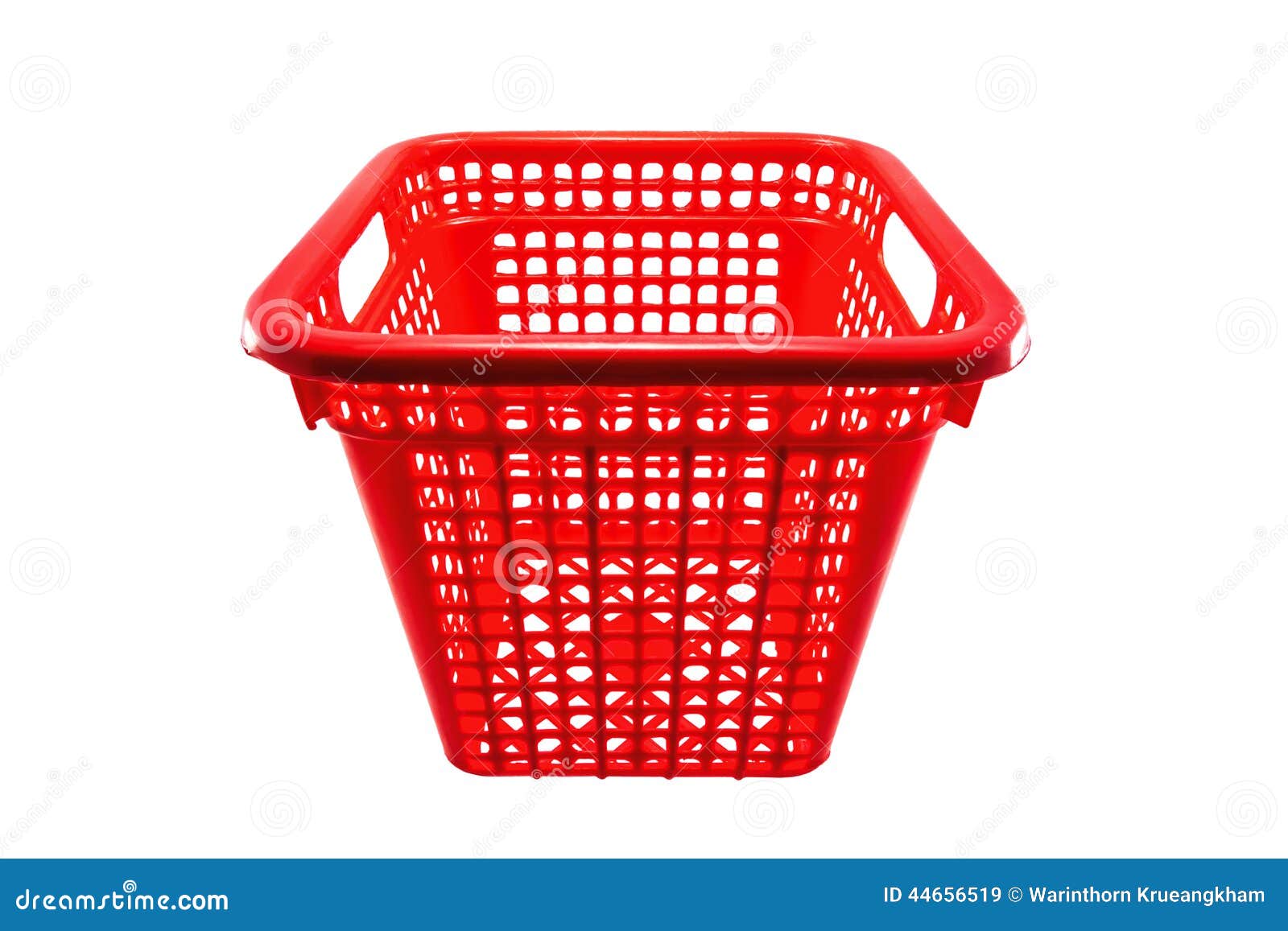 Red plastic basket stock image. Image of container, shopping - 44656519