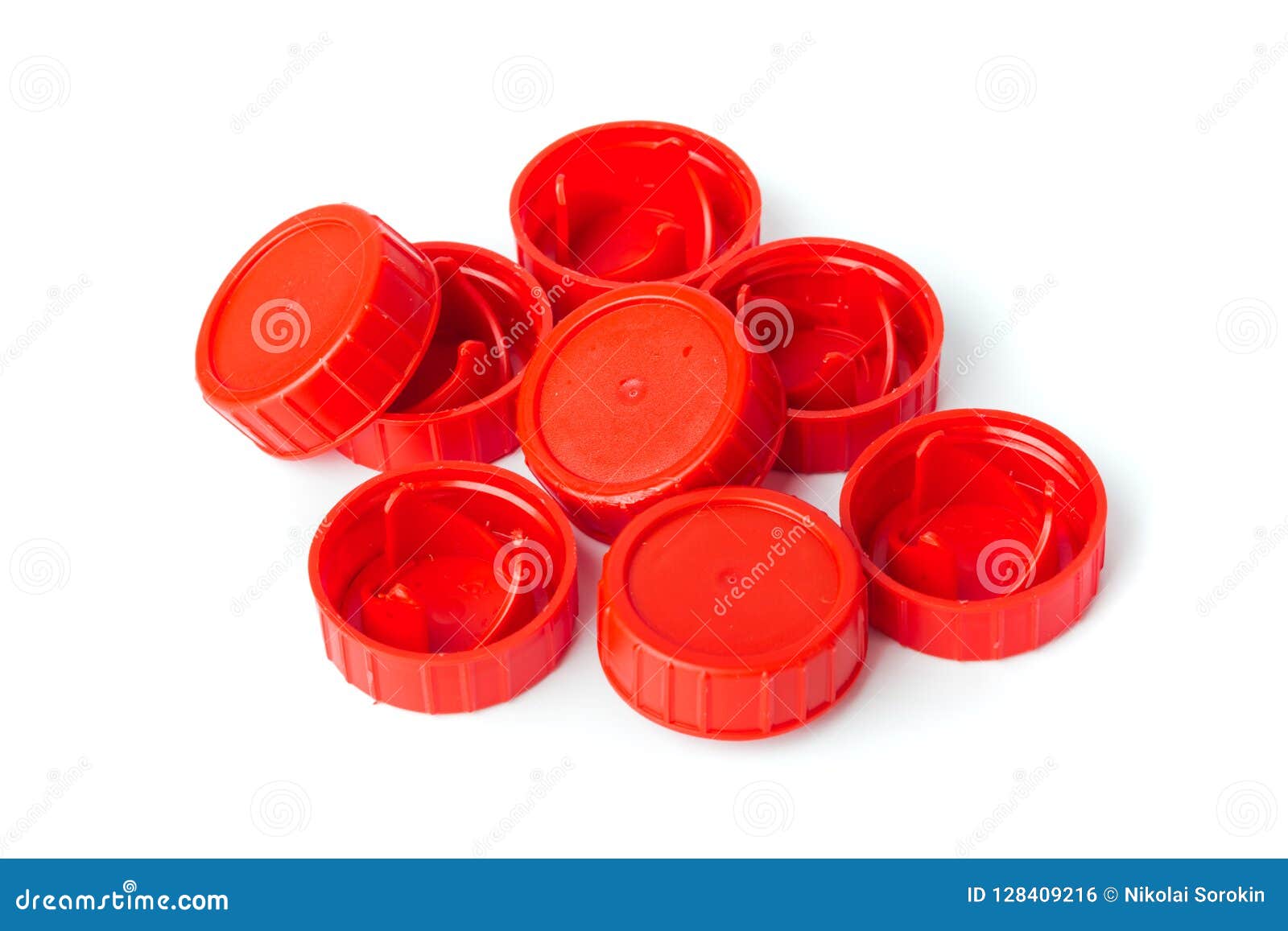Red plastic bottle caps stock photo. Image of isolated - 128409216