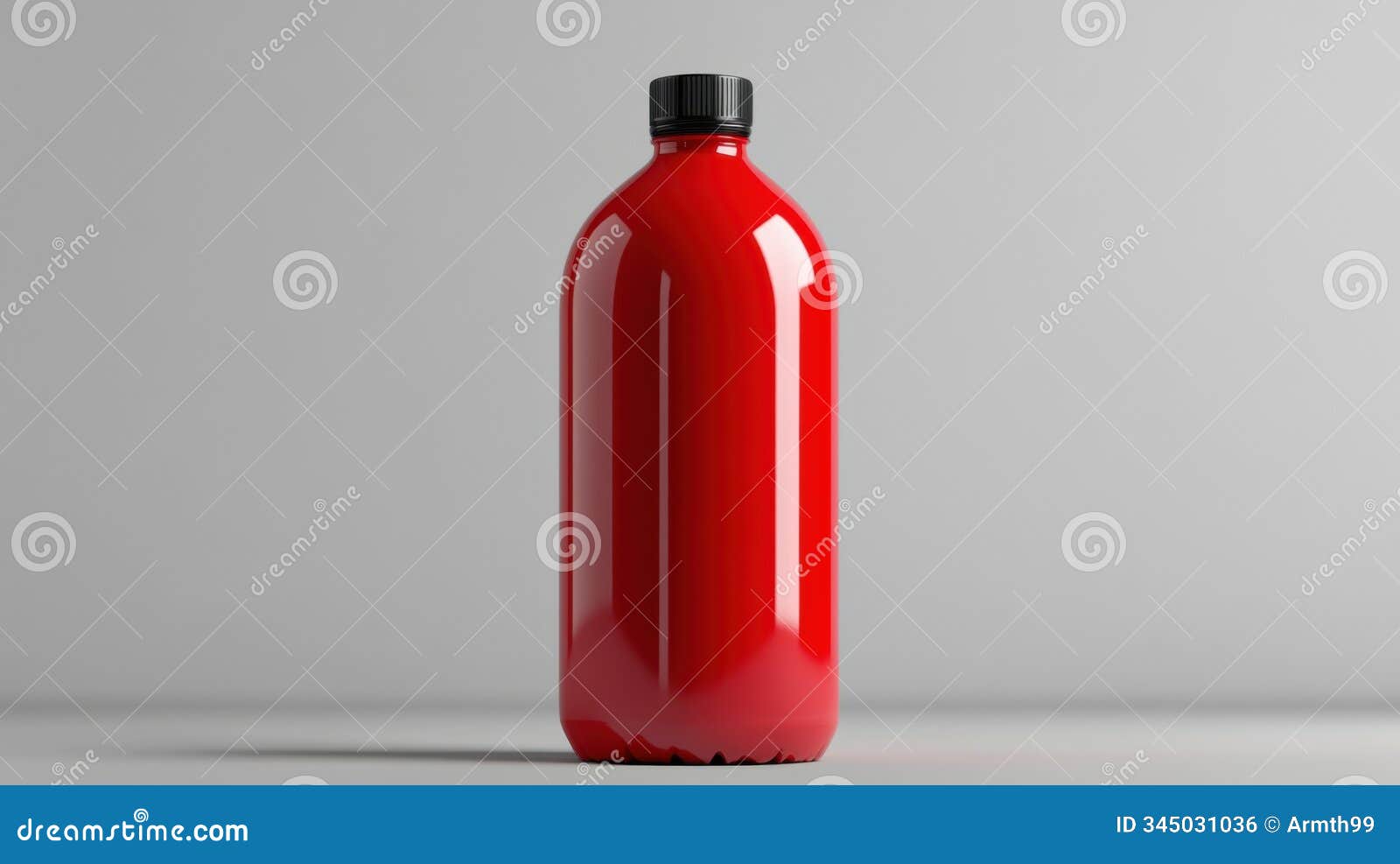 Red Plastic Bottle Mockup on White Background Stock Illustration ...