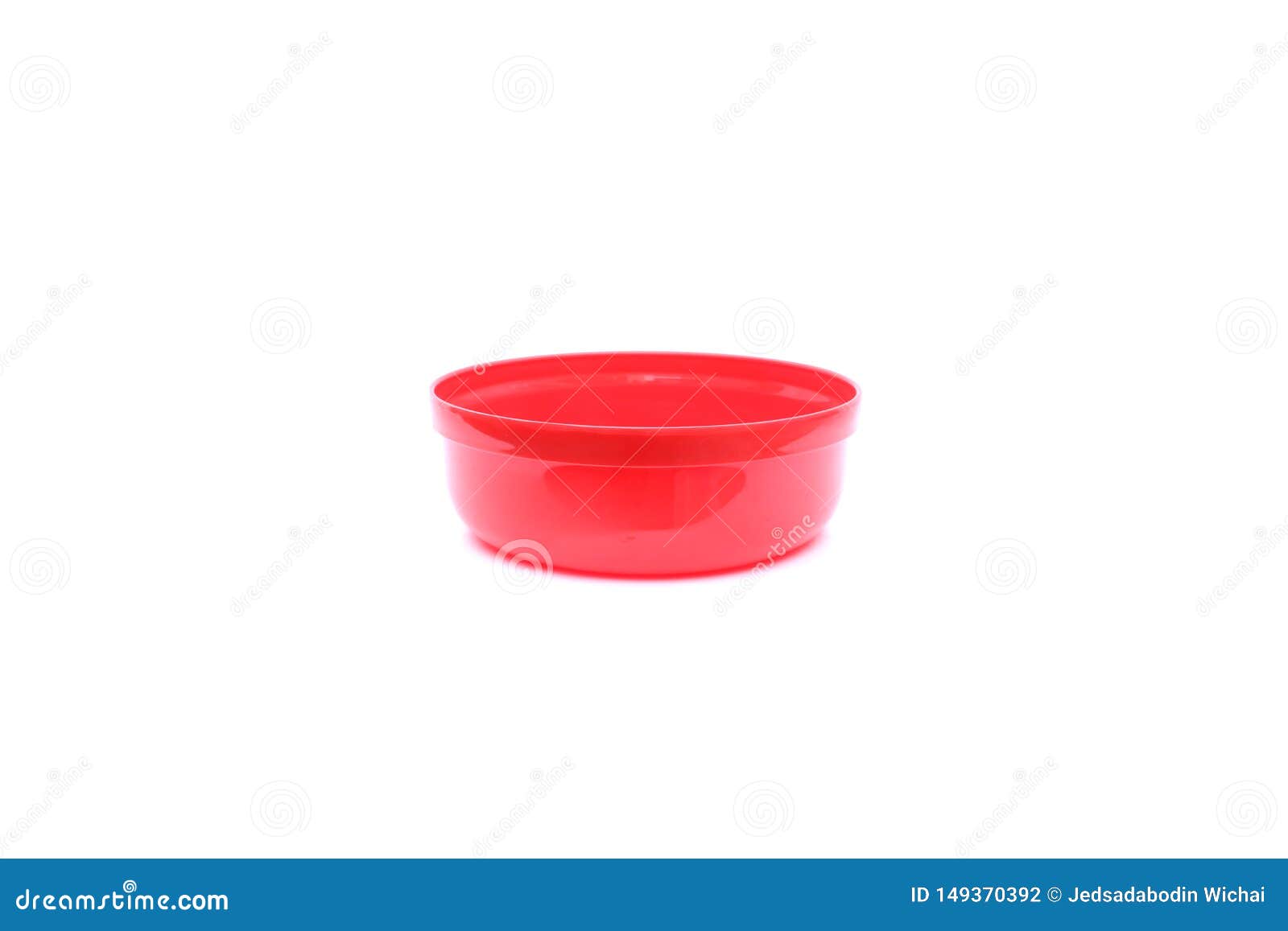 Red Plastic Bowl on Isolated Stock Photo - Image of round, kitchen ...