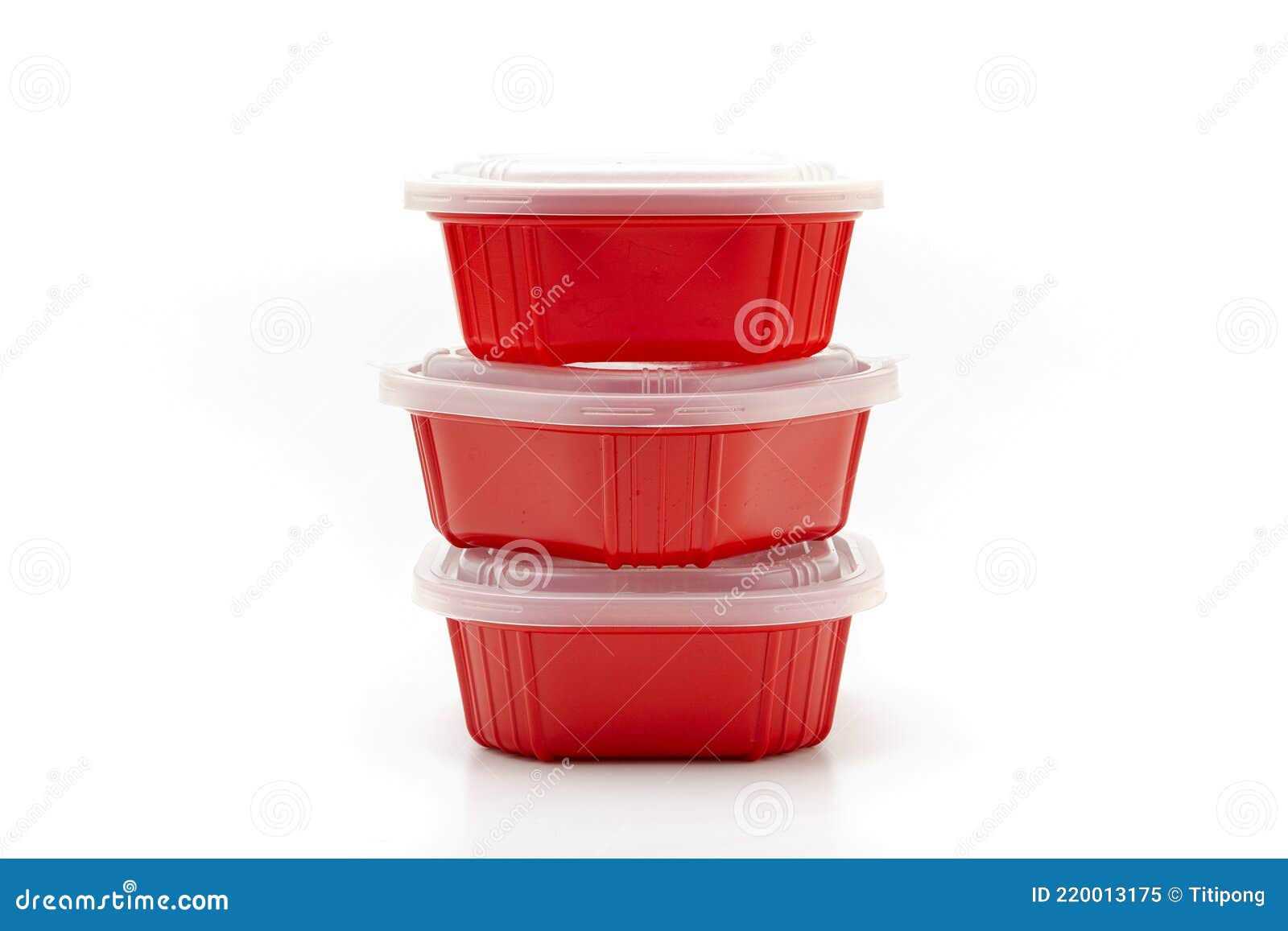 Red Plastic Box for Food Storage on a White Background Stock Image ...