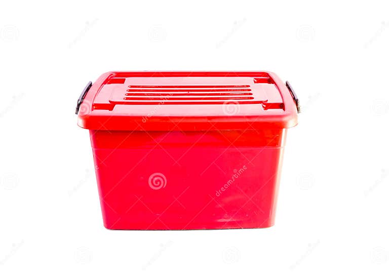 Red plastic box stock photo. Image of white, chest, construction - 57700466