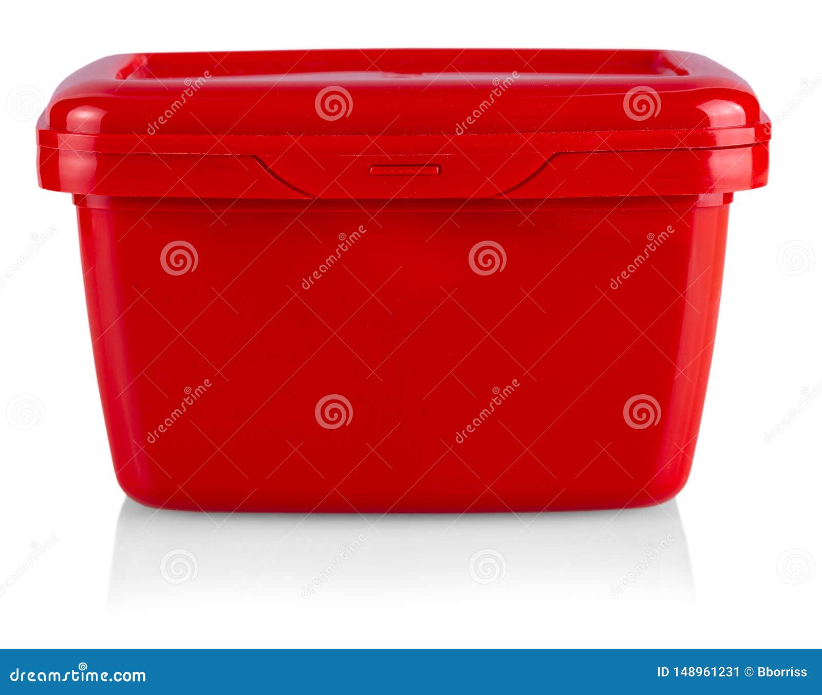 The Red Plastic Box with Spicy Korean Sauce Isolated on White Stock ...