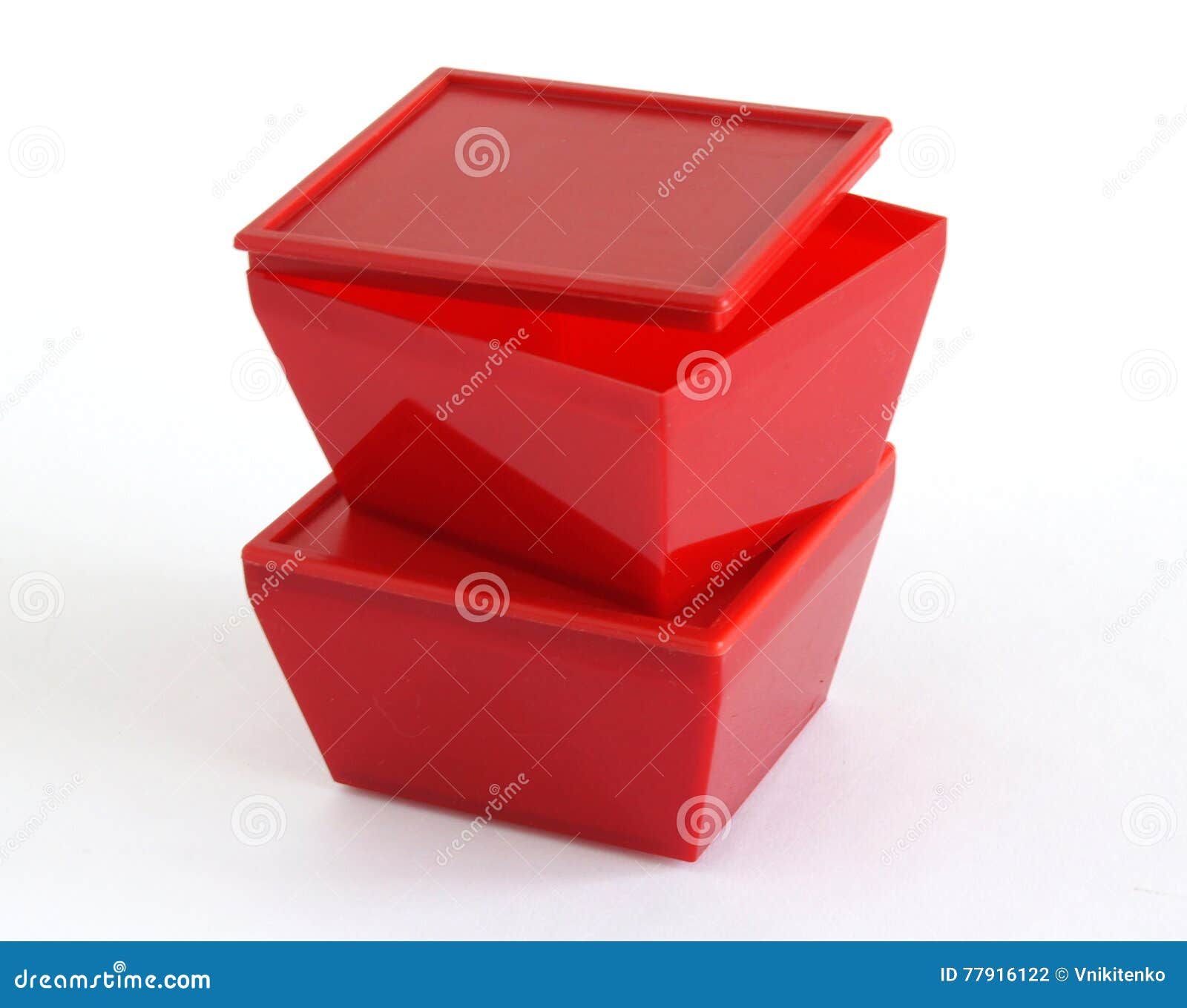 Red plastic boxes stock photo. Image of order, container - 77916122