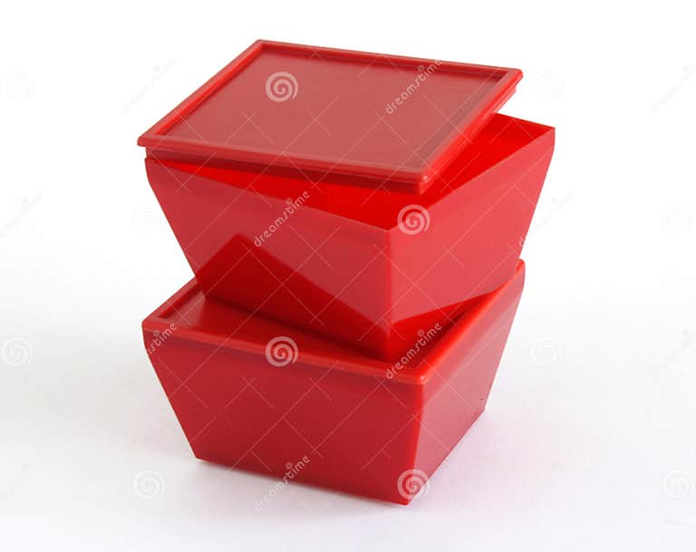 Red plastic boxes stock photo. Image of order, container - 77916122