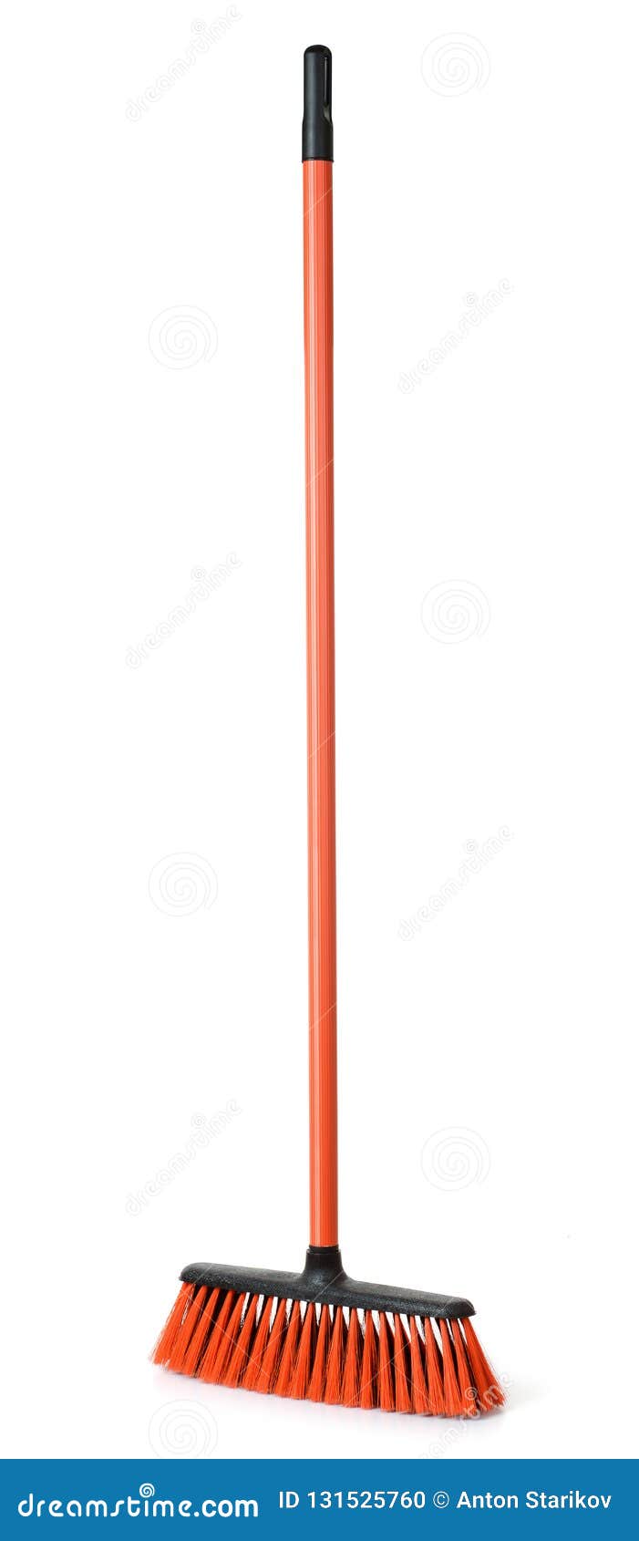 Red plastic broom stock photo. Image of dust, home, indoors - 131525760