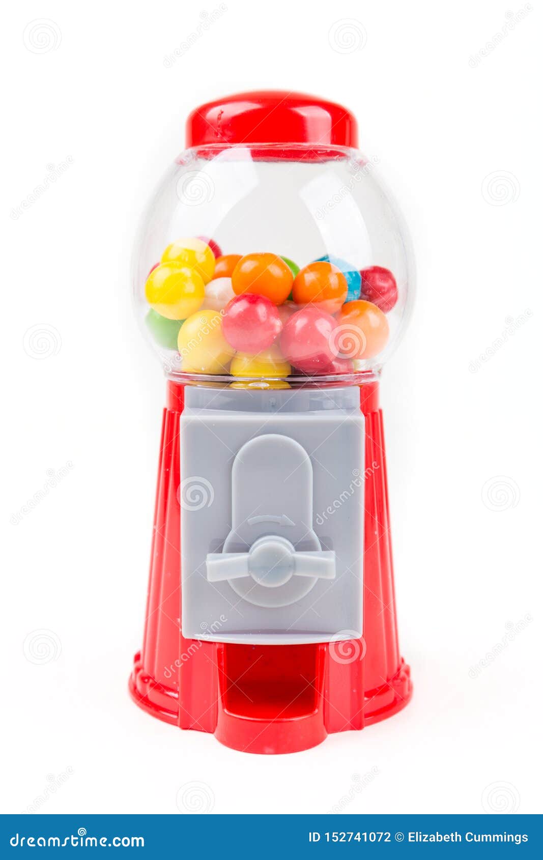Red Plastic Bubble Gum Coin Vending Machine Stock Photo - Image of ...