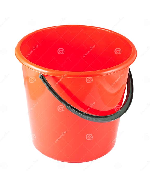 Red plastic bucket stock image. Image of home, object - 24755617