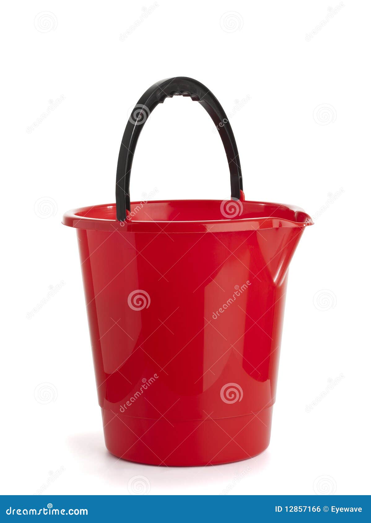 Red Plastic Bucket Isolated Stock Photo - Image of plastic, chores ...