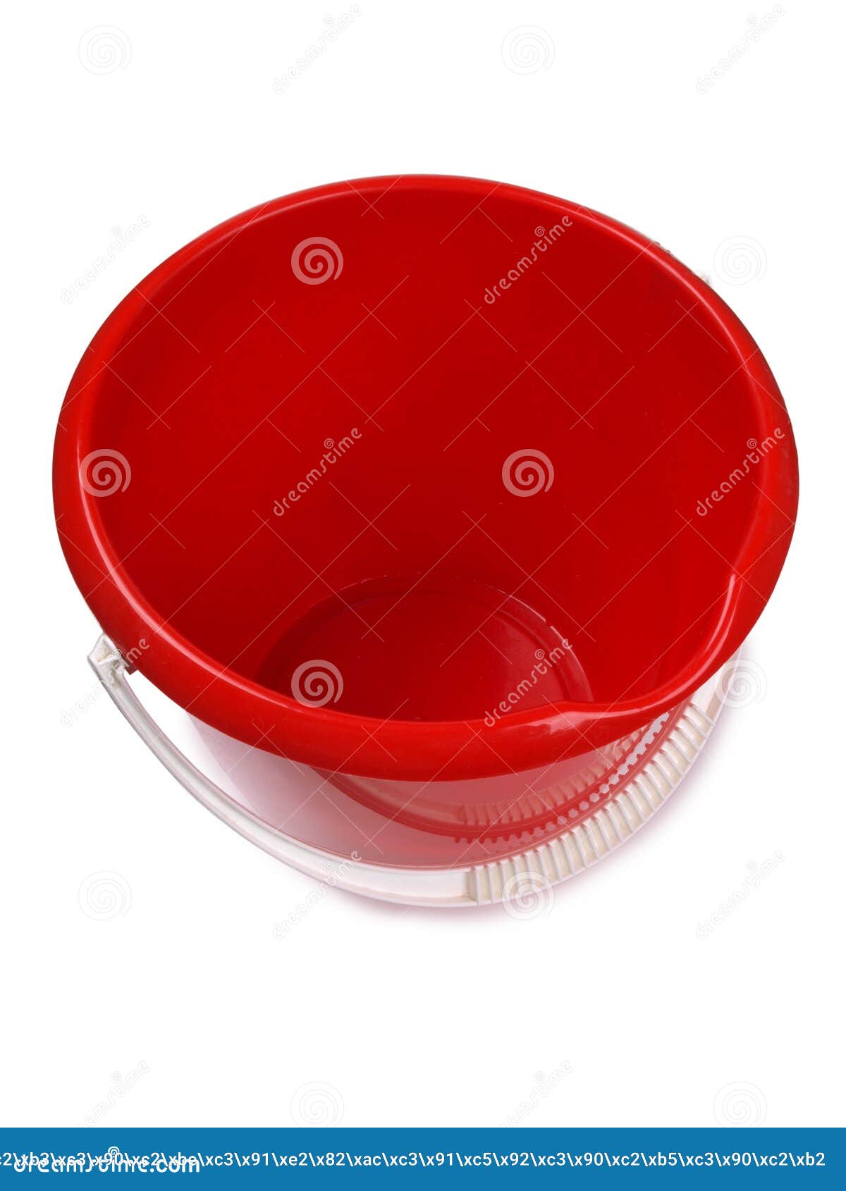 Red plastic bucket one stock image. Image of houswork - 91315687