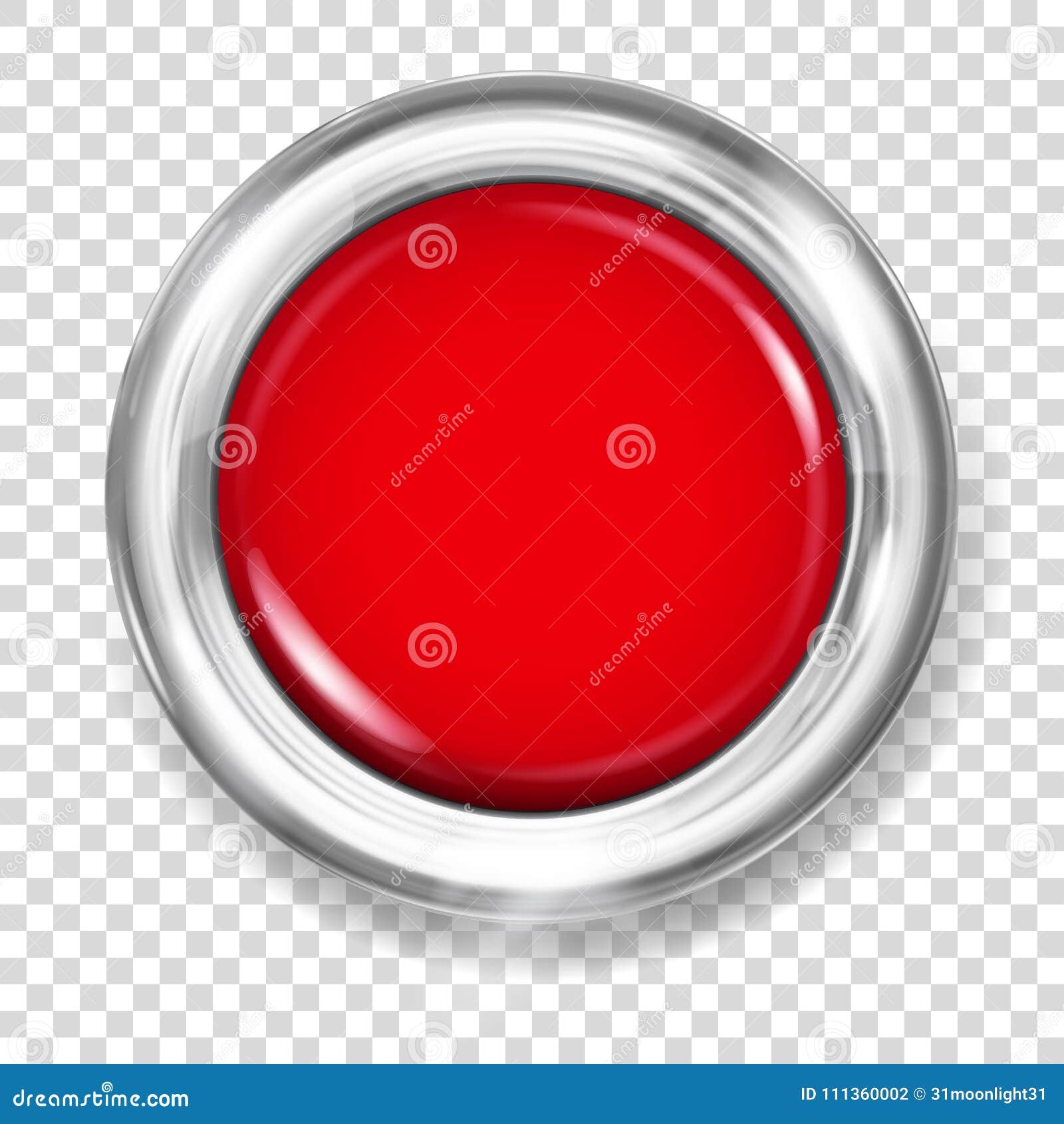 Red plastic button stock vector. Illustration of circle - 111360002