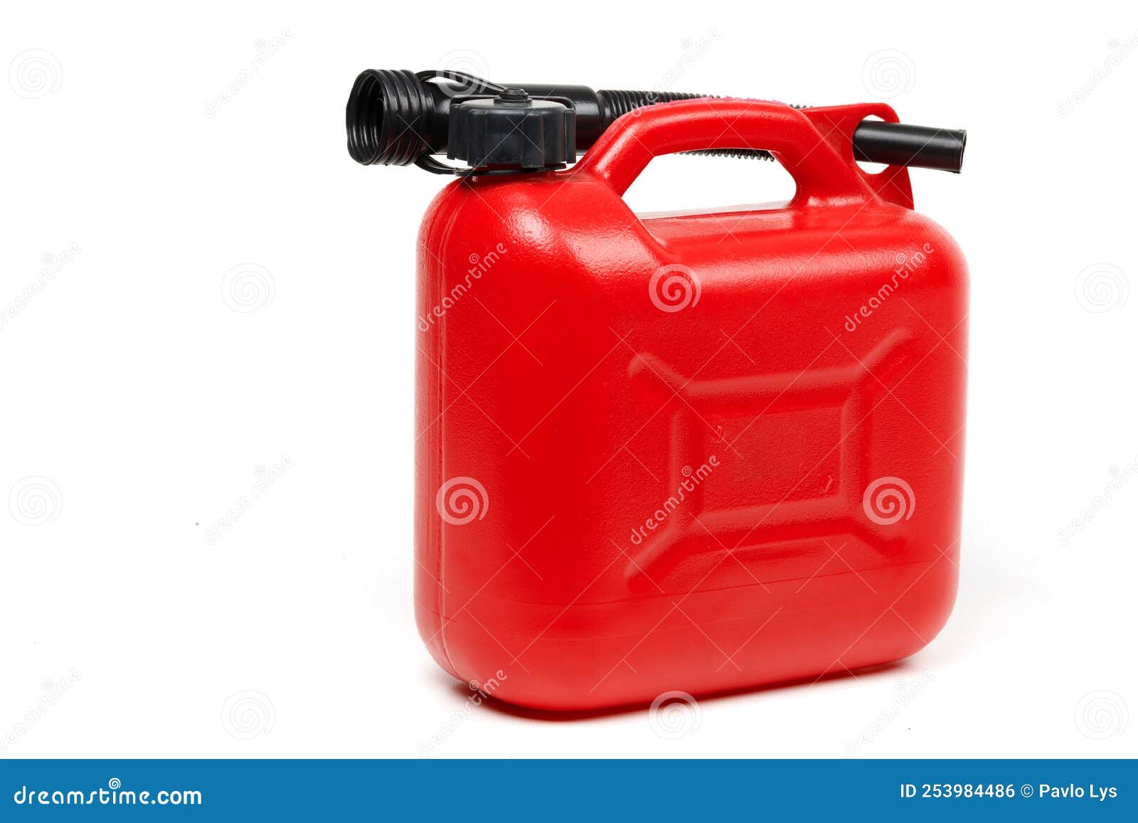 Red Plastic Canister for Fuel Isolate Stock Photo - Image of gasoline ...