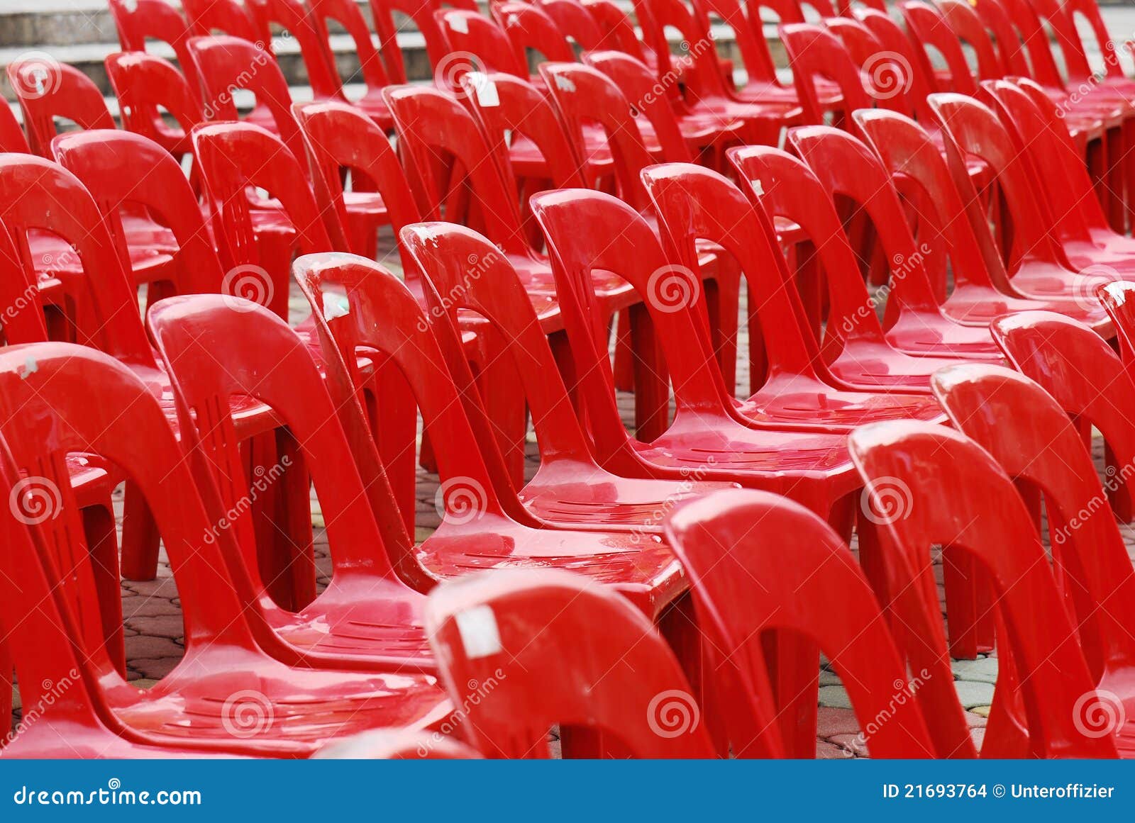 Red Plastic Chairs stock photo. Image of spectators, stage - 21693764