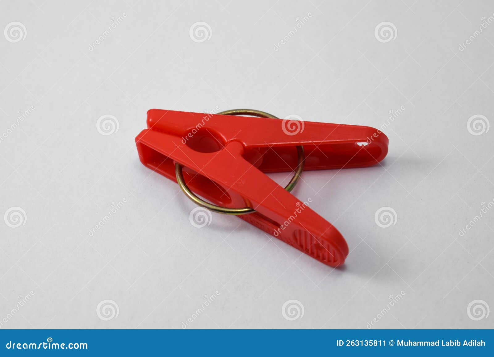 Red Plastic Clothespin Isolated on White Background Stock Image - Image ...