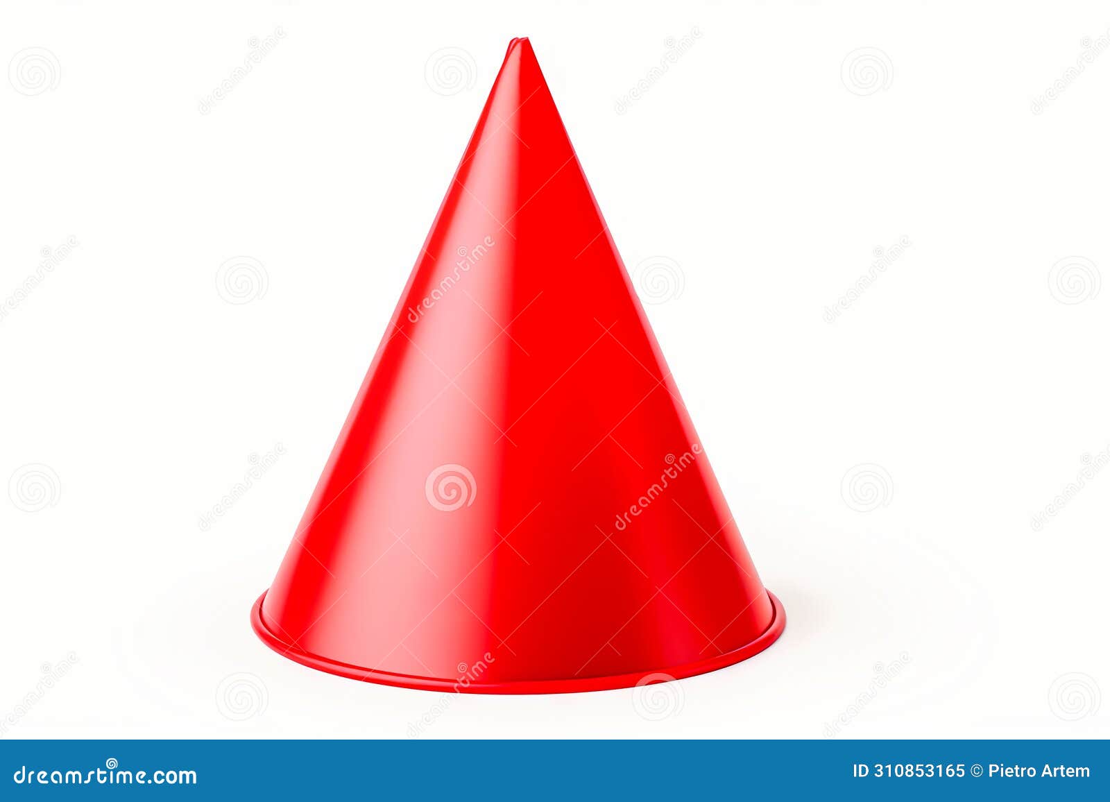 Red Plastic Cone on White Background Stock Image - Image of stand ...