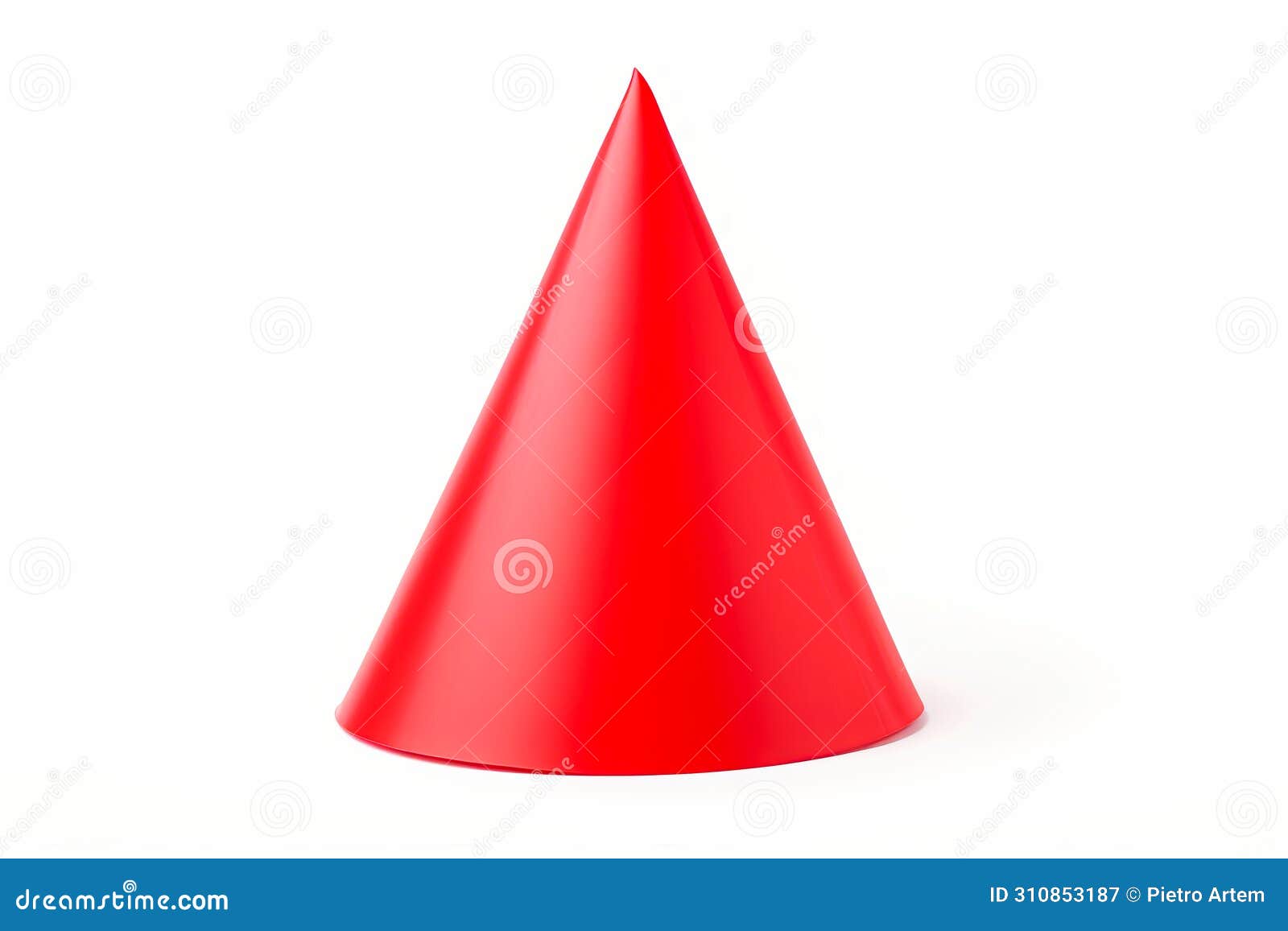 Red Plastic Cone on White Background Stock Image - Image of alert ...