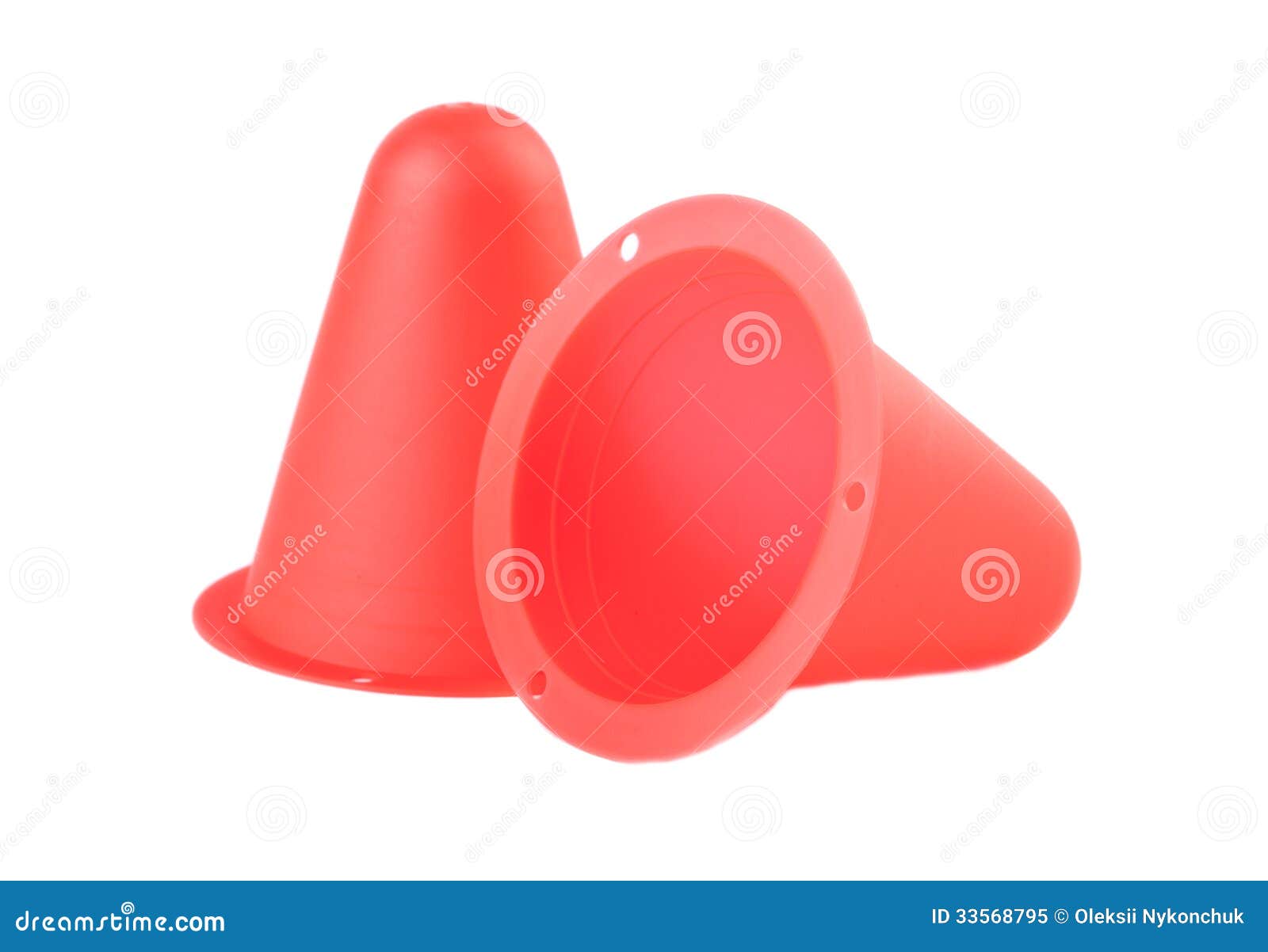 Red plastic cones stock image. Image of safety ...