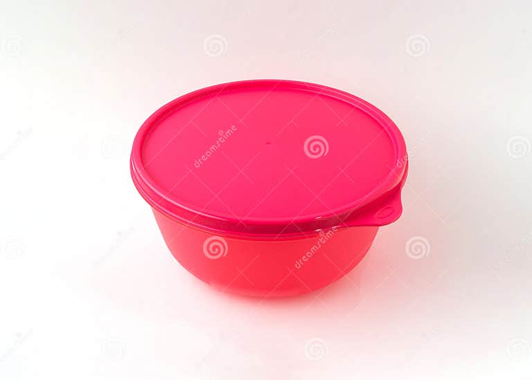 Red of Plastic Container Isolated on White Background Stock Image ...