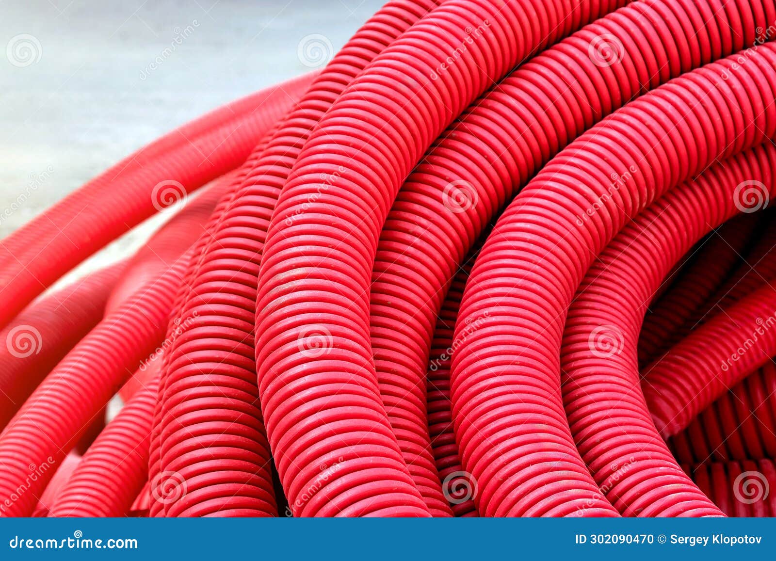 Red Plastic Corrugated Pipe for Installation of Communications and ...