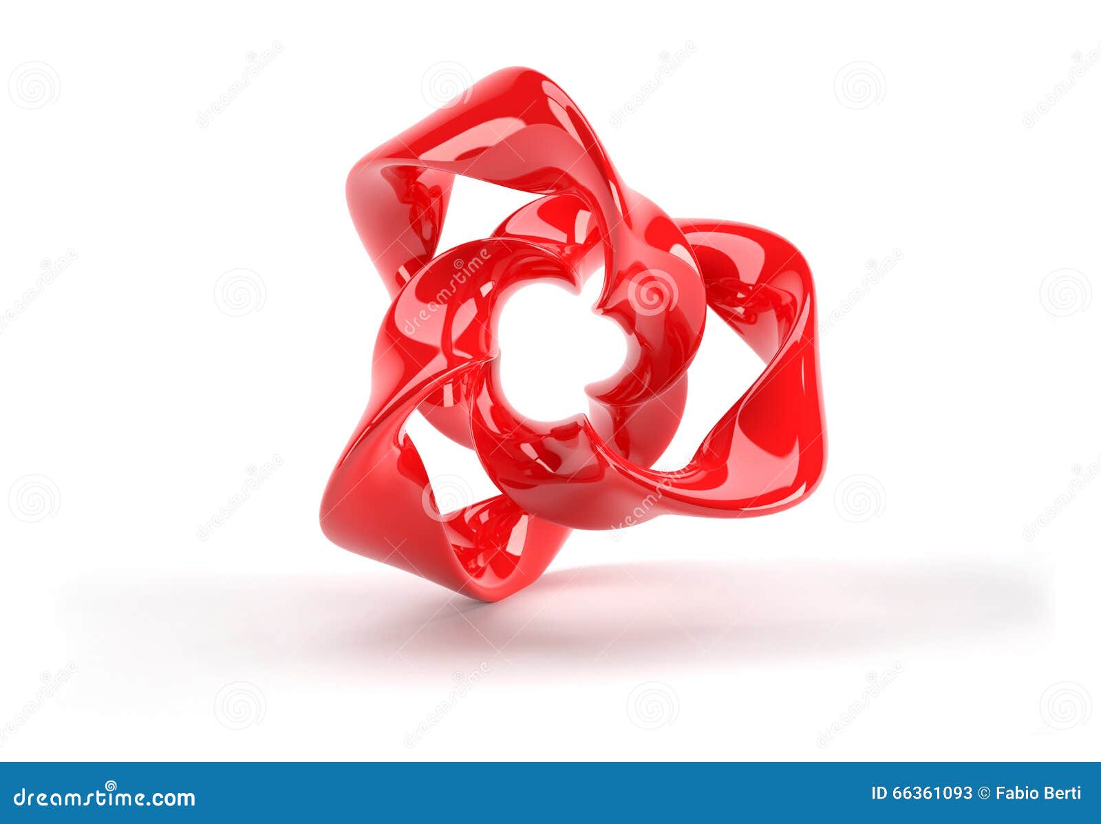 Red Plastic 3d Abstract Object Stock Illustration - Illustration of ...