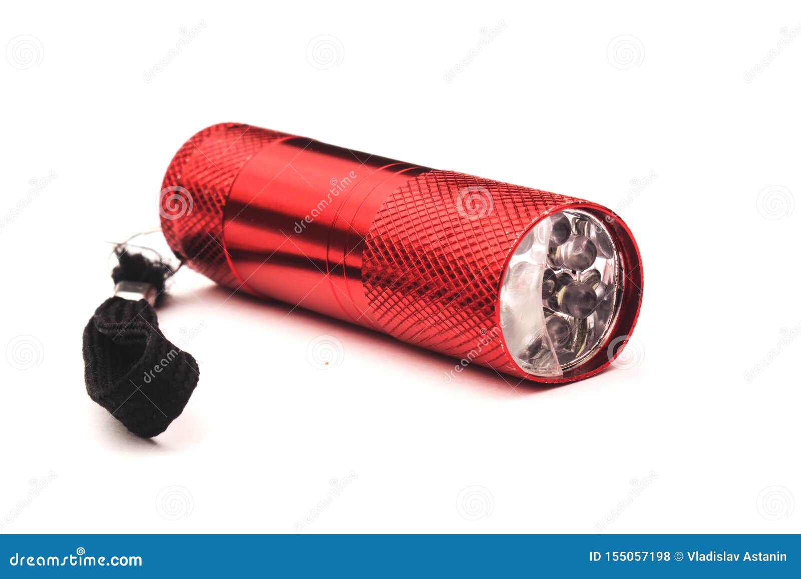 Red Plastic Flashlight Isolated on White Background Stock Photo - Image ...