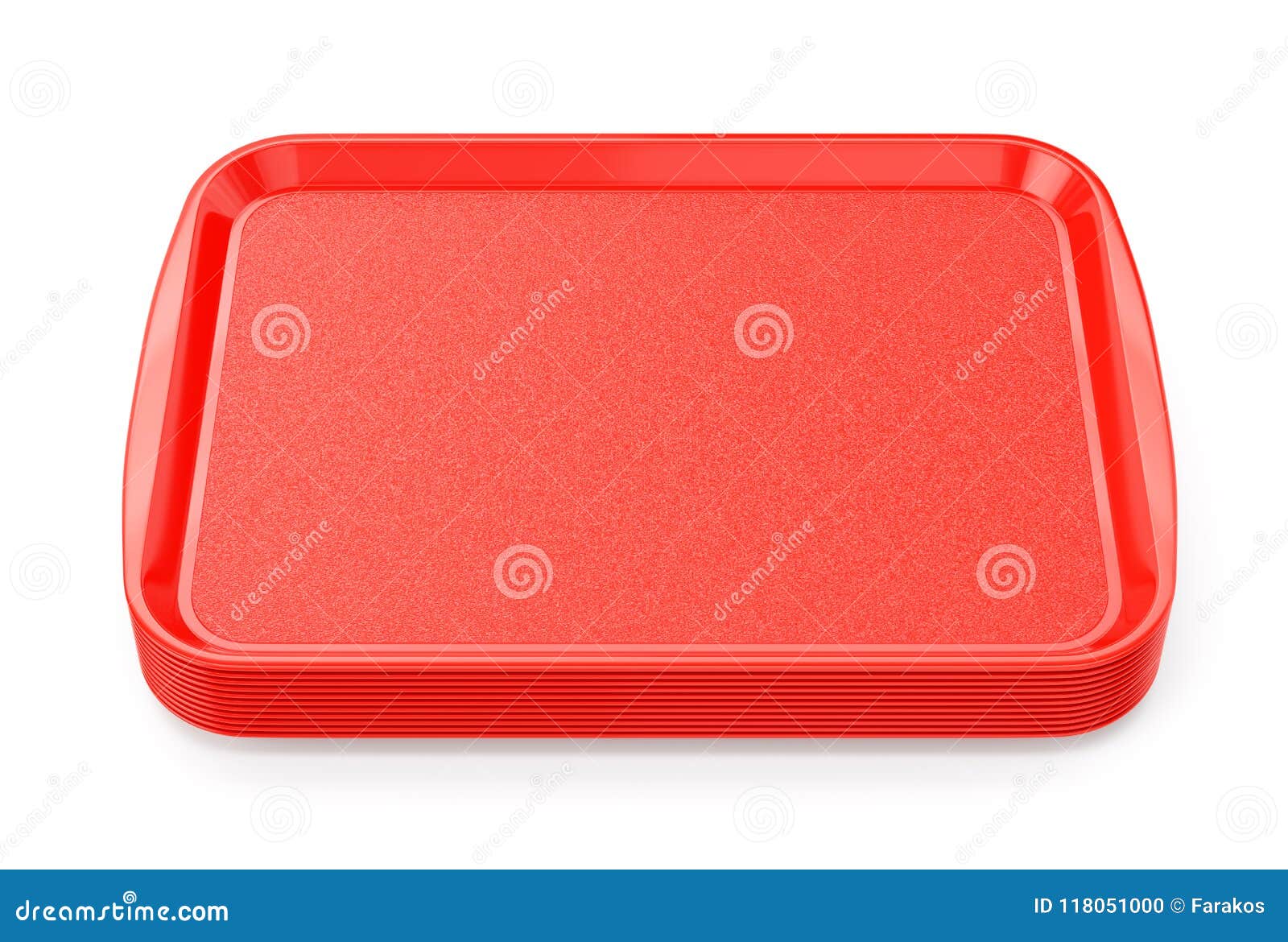 Red Plastic Food Trays Stack Stock Illustration - Illustration of meal ...