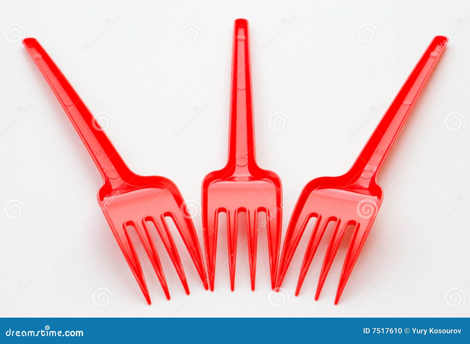 Red plastic forks stock photo. Image of closeup, fork - 7517610
