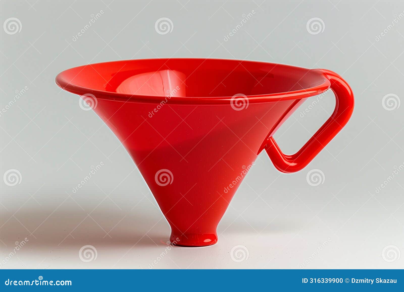 Red Plastic Funnel on a White Background Stock Photo - Image of ...