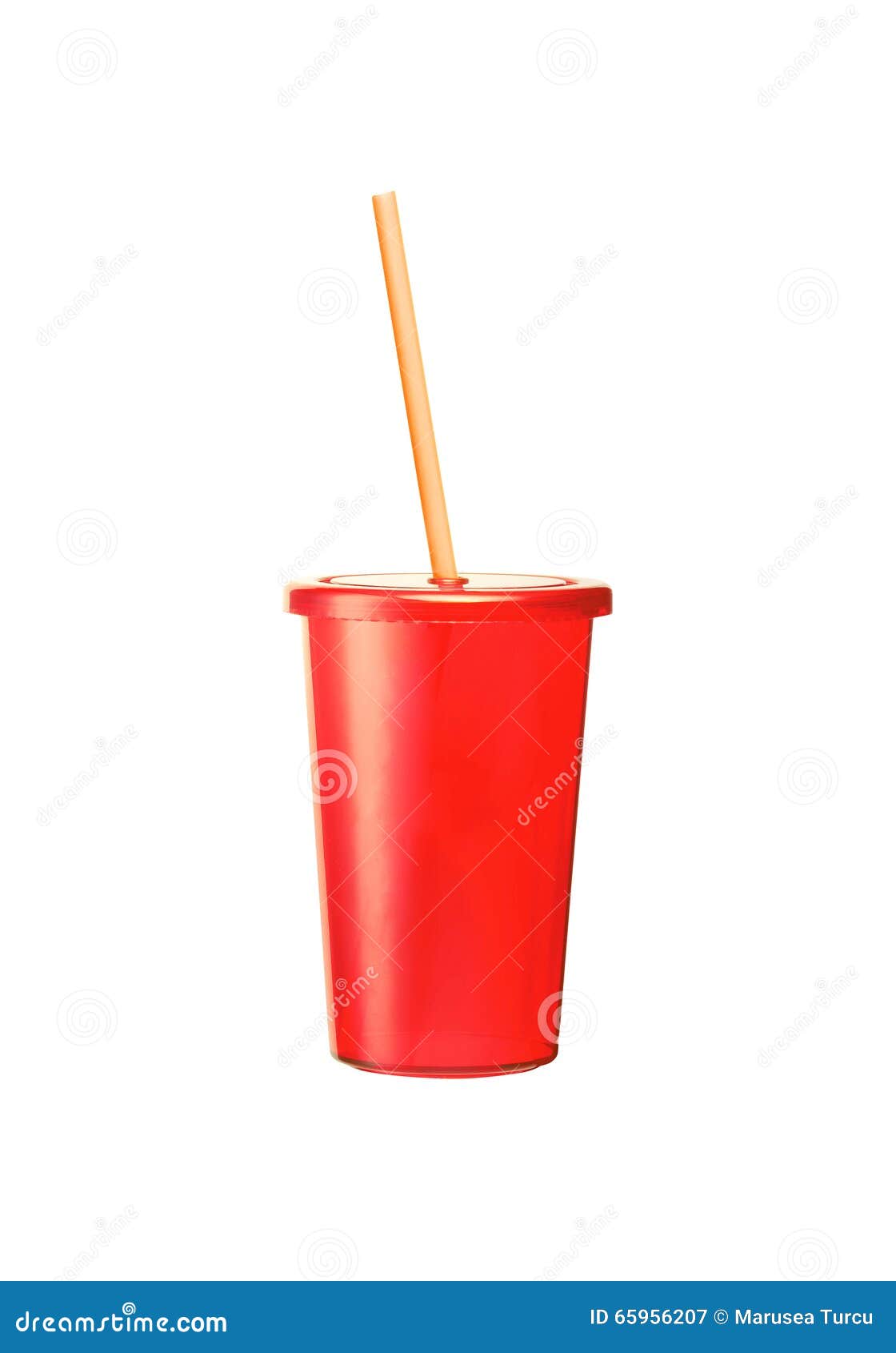 Red Plastic Glass with Tubule Stock Image - Image of cardboard, pack ...