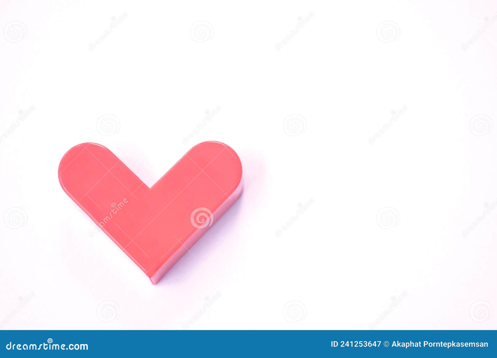 Red Plastic Heart Shape Arranging on White Background Stock Image ...