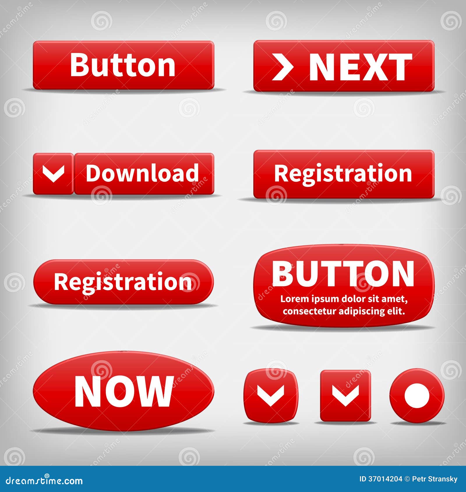 Red Plastic Internet Buttons Stock Vector - Illustration of website ...