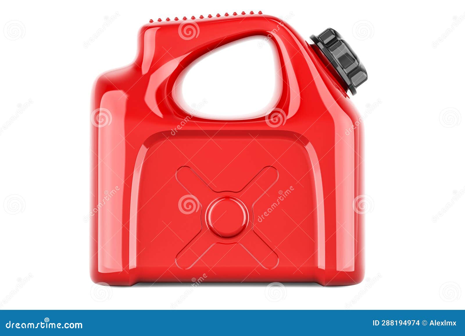 Red Plastic Jerrycan, Jerry Can. Side View, 3D Rendering Stock ...