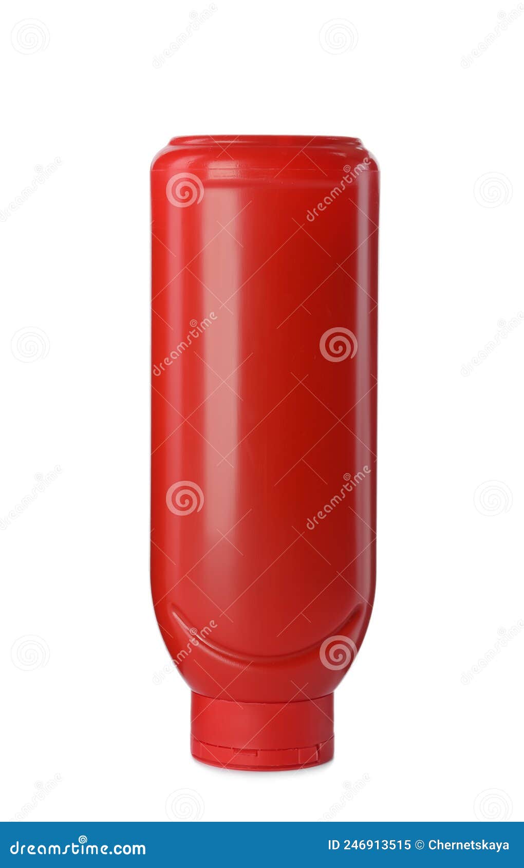 Red Plastic Ketchup Bottle Isolated on White Stock Image - Image of ...