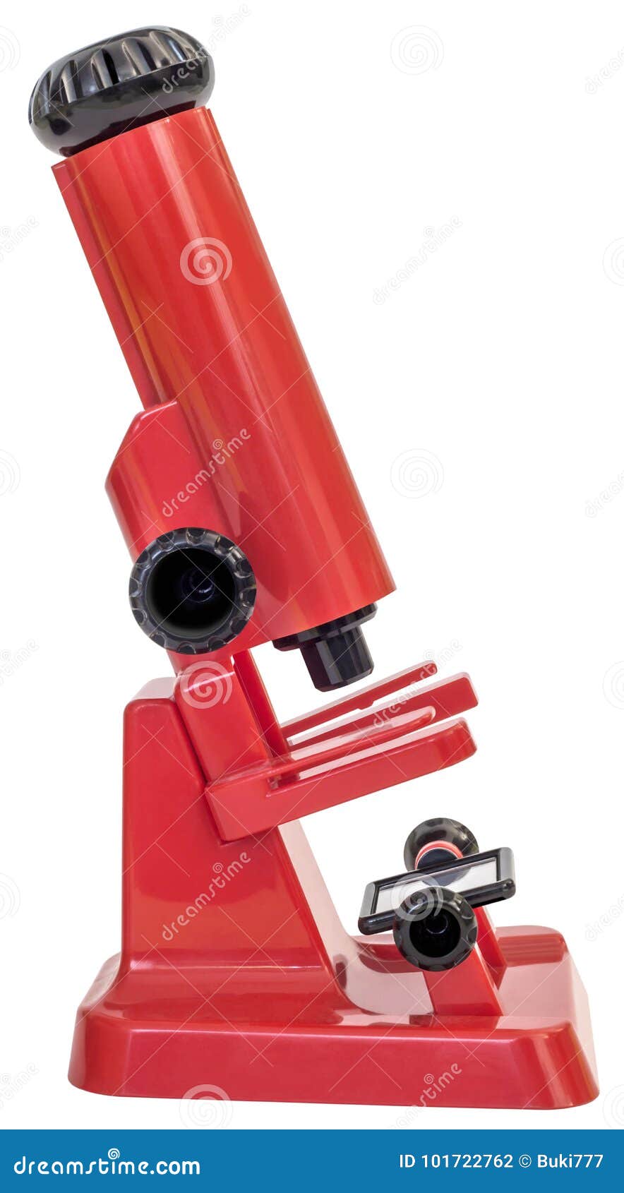 Red Plastic Kids Toy Microscope Isolated on White Background Stock ...