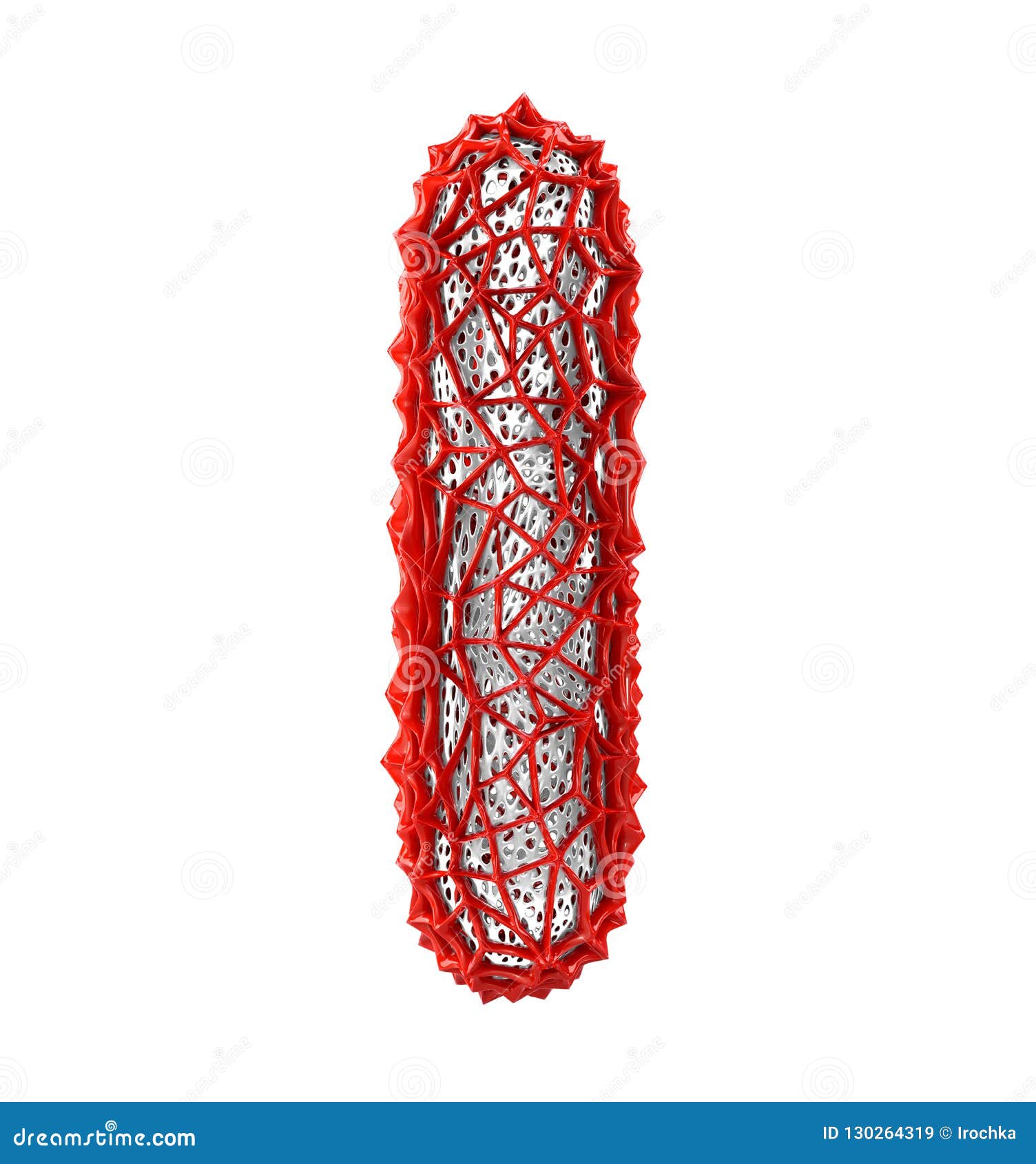Red Plastic Letter I with Abstract Holes. 3d Stock Illustration ...