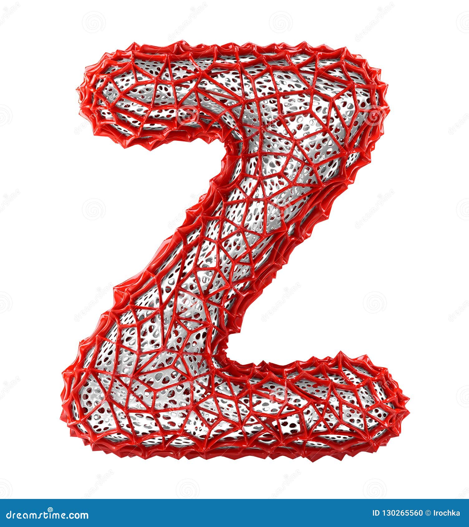 Red Plastic Letter Z with Abstract Holes. 3d Stock Illustration ...