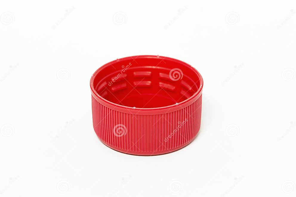 Red Plastic Lid Isolated on White Background Stock Image - Image of ...