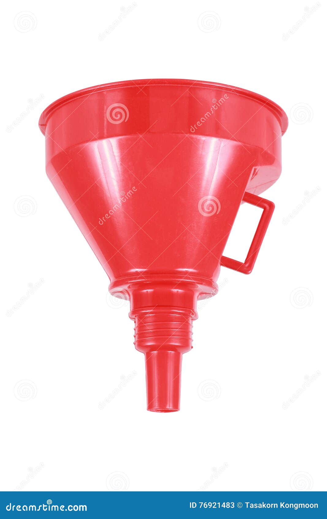 Red Plastic Liquid Filter Funnel Isolated on White Stock Image - Image ...