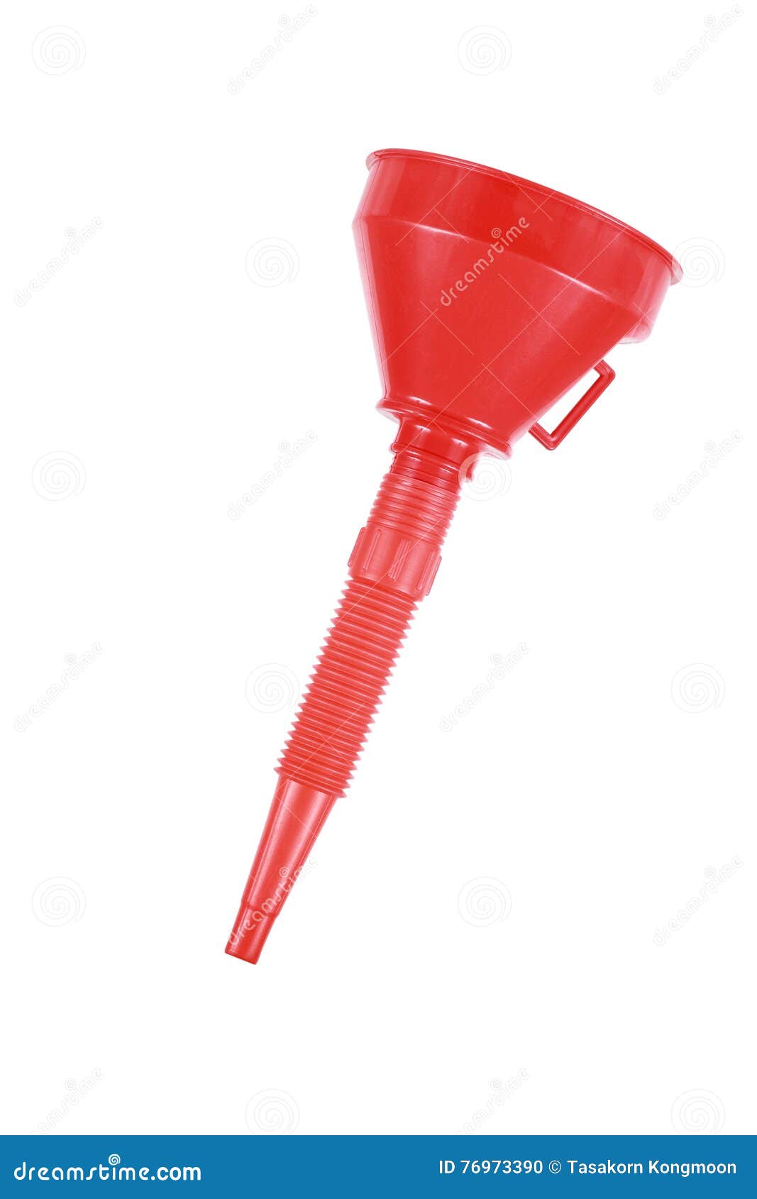 Red Plastic Liquid Filter Funnel Isolated on White Stock Photo - Image ...