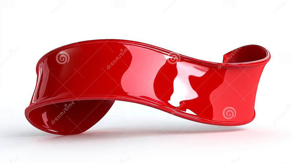 A Red Plastic Object on a White Background Stock Illustration ...