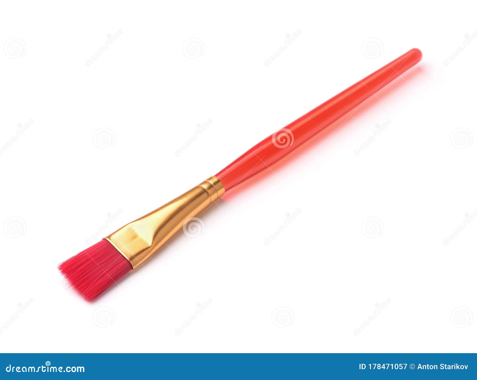 Red plastic paintbrush stock image. Image of flat, hair - 178471057