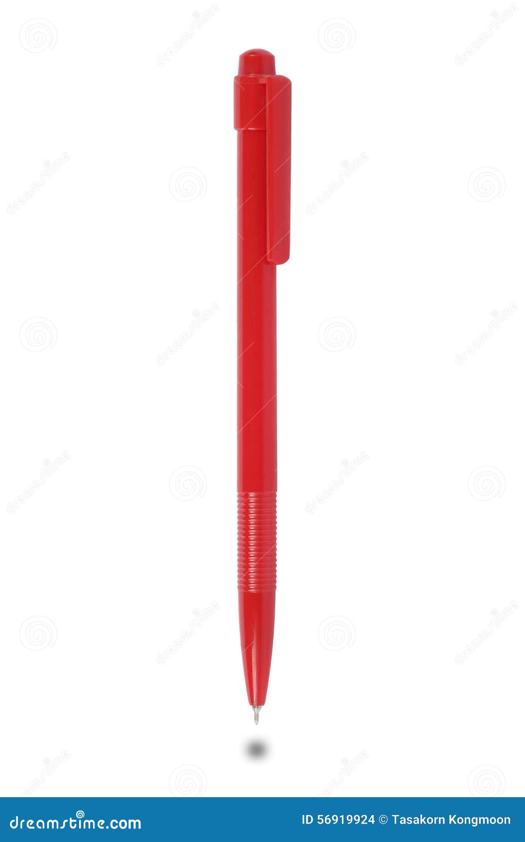 Red Plastic Pen Isolated on White Stock Photo - Image of design, metal ...