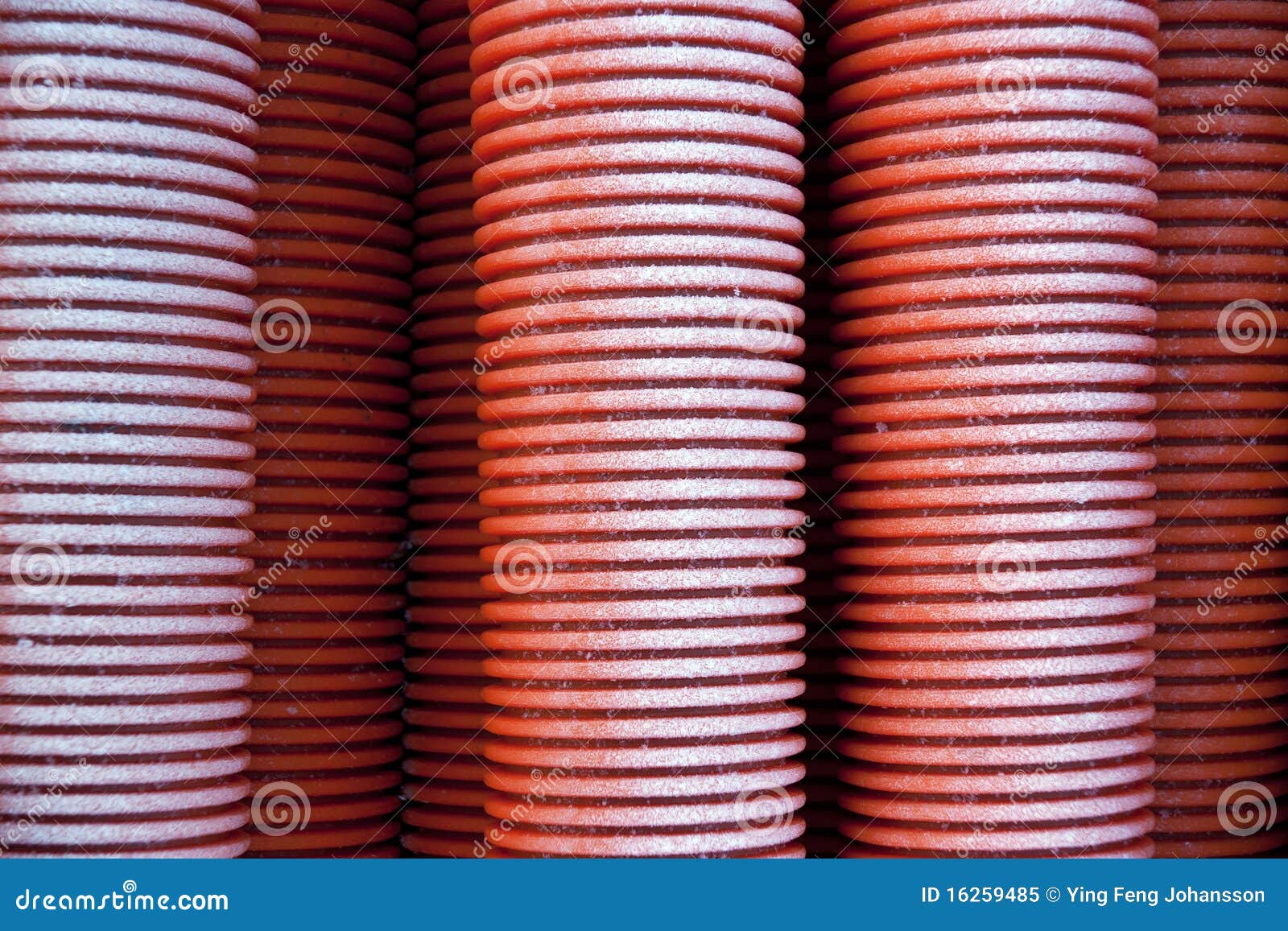 Red plastic pipes stock image. Image of abstract, frost - 16259485