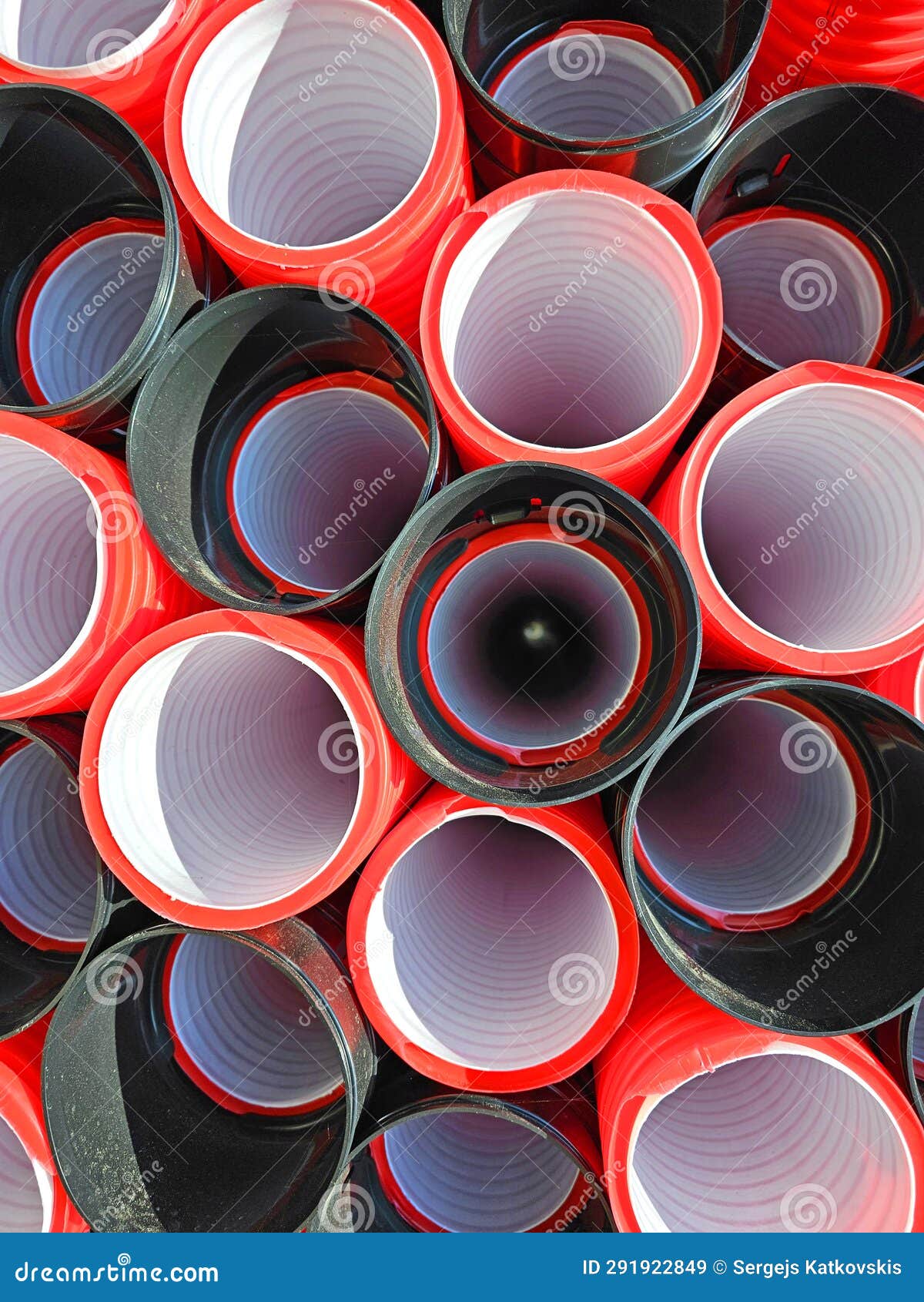 Red plastic pipes stock image. Image of spoke, plastic - 291922849