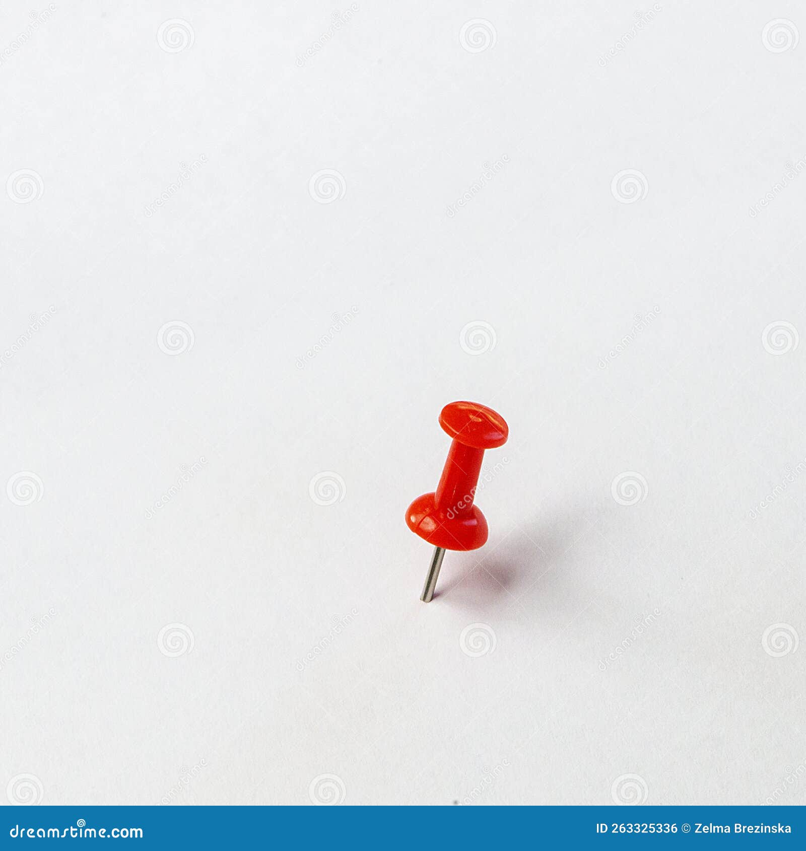 Red Plastic Push Pin Isolated on White Stock Photo - Image of board ...